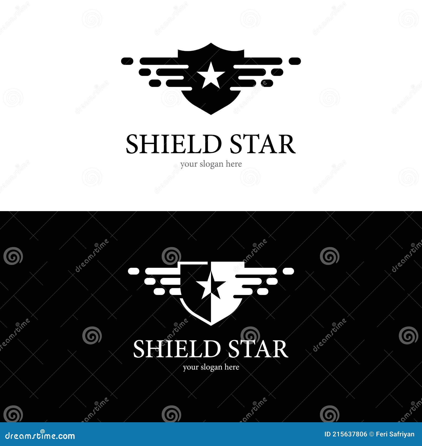 Shield star logo template stock vector. Illustration of defense - 215637806