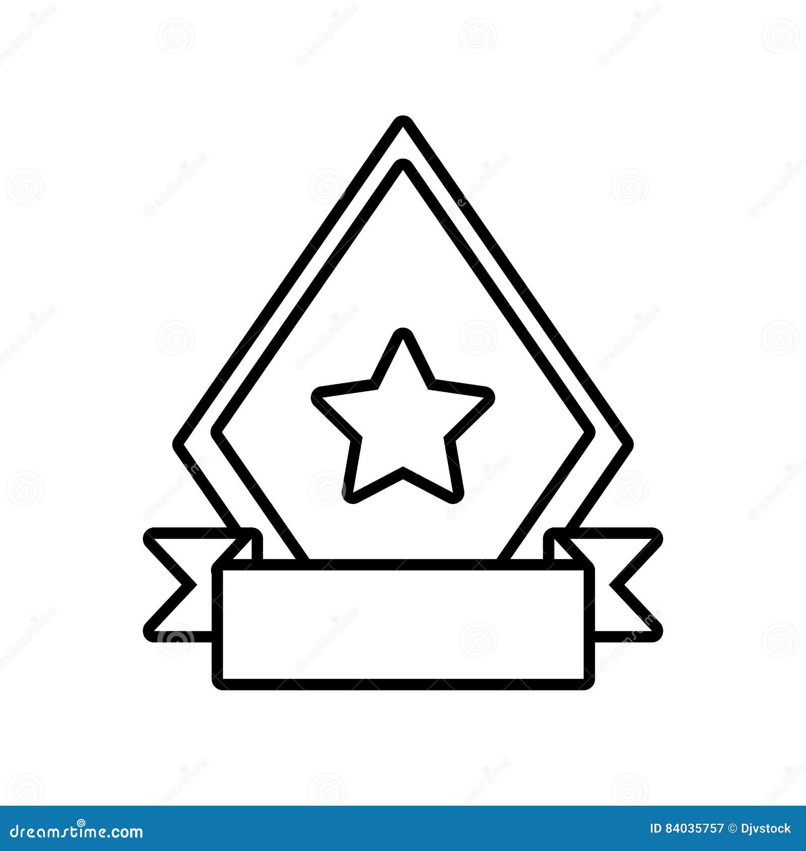Shield Star Quality Badge Ribbon Outline Empty Stock Illustration ...