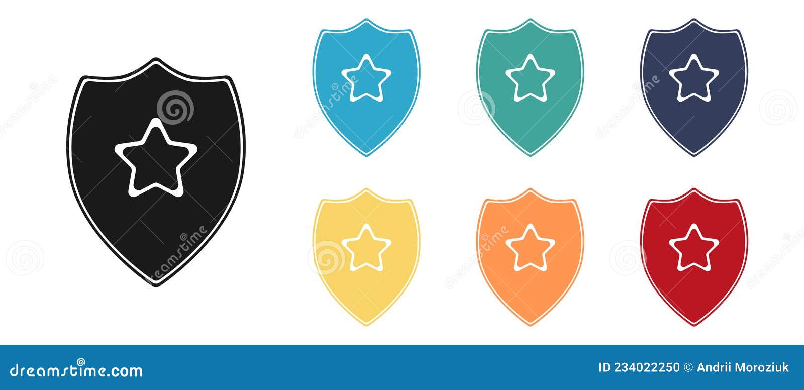 Shield and Star. Set of Icons Stock Illustration - Illustration of ...
