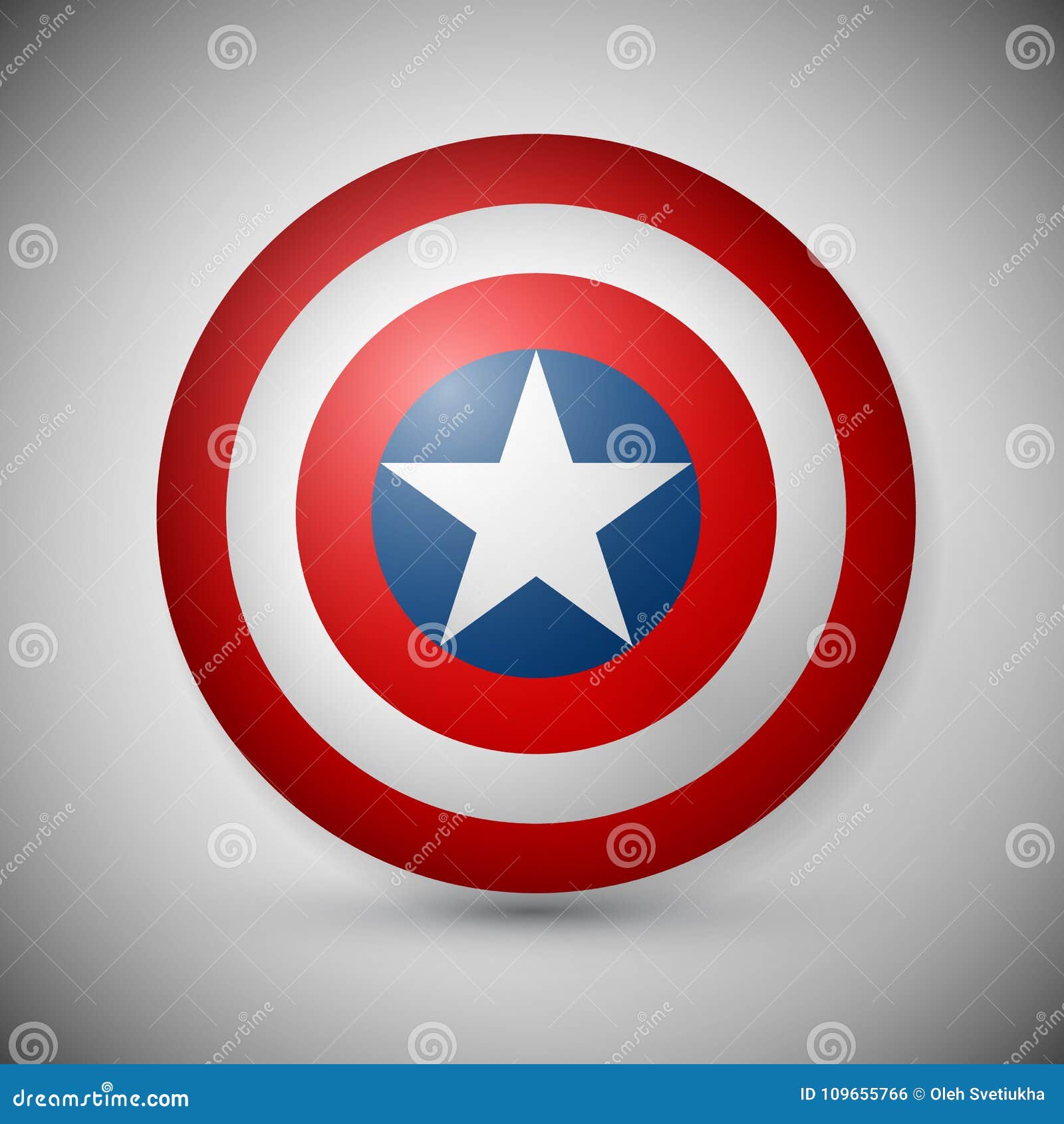 A Captain America Shield Flanked By Six Identical Smaller Shields Black ...