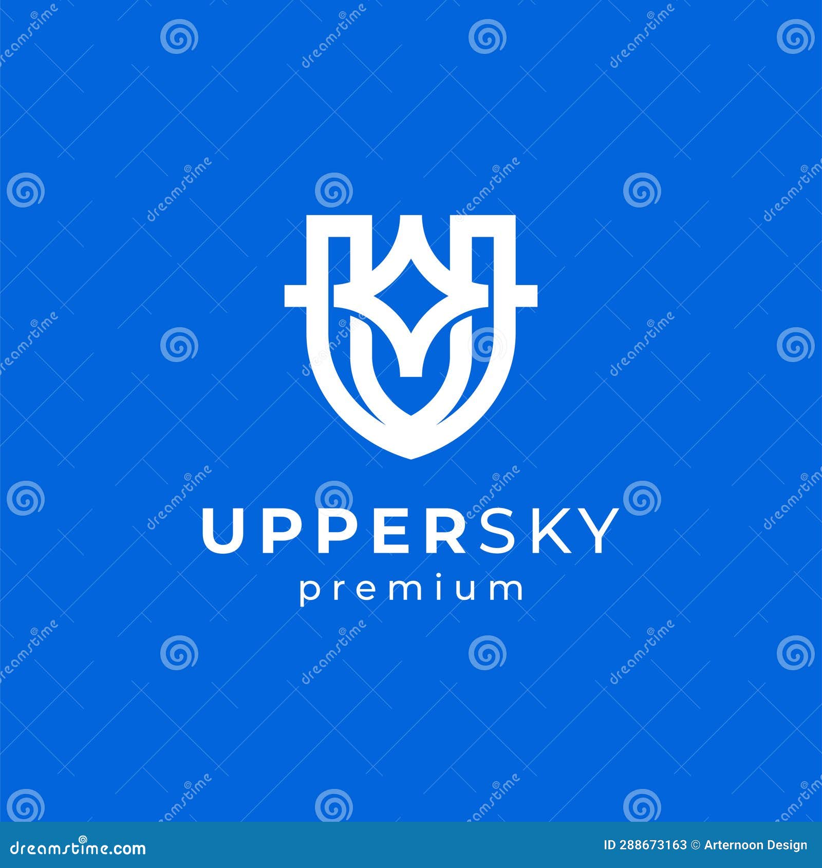 Shield and Star for Tech Protection Logo Design Stock Illustration ...