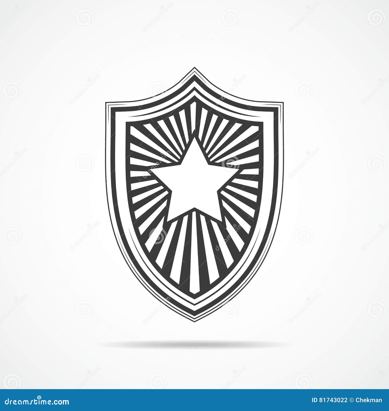 Shield with Star. Vector Illustration. Stock Illustration ...