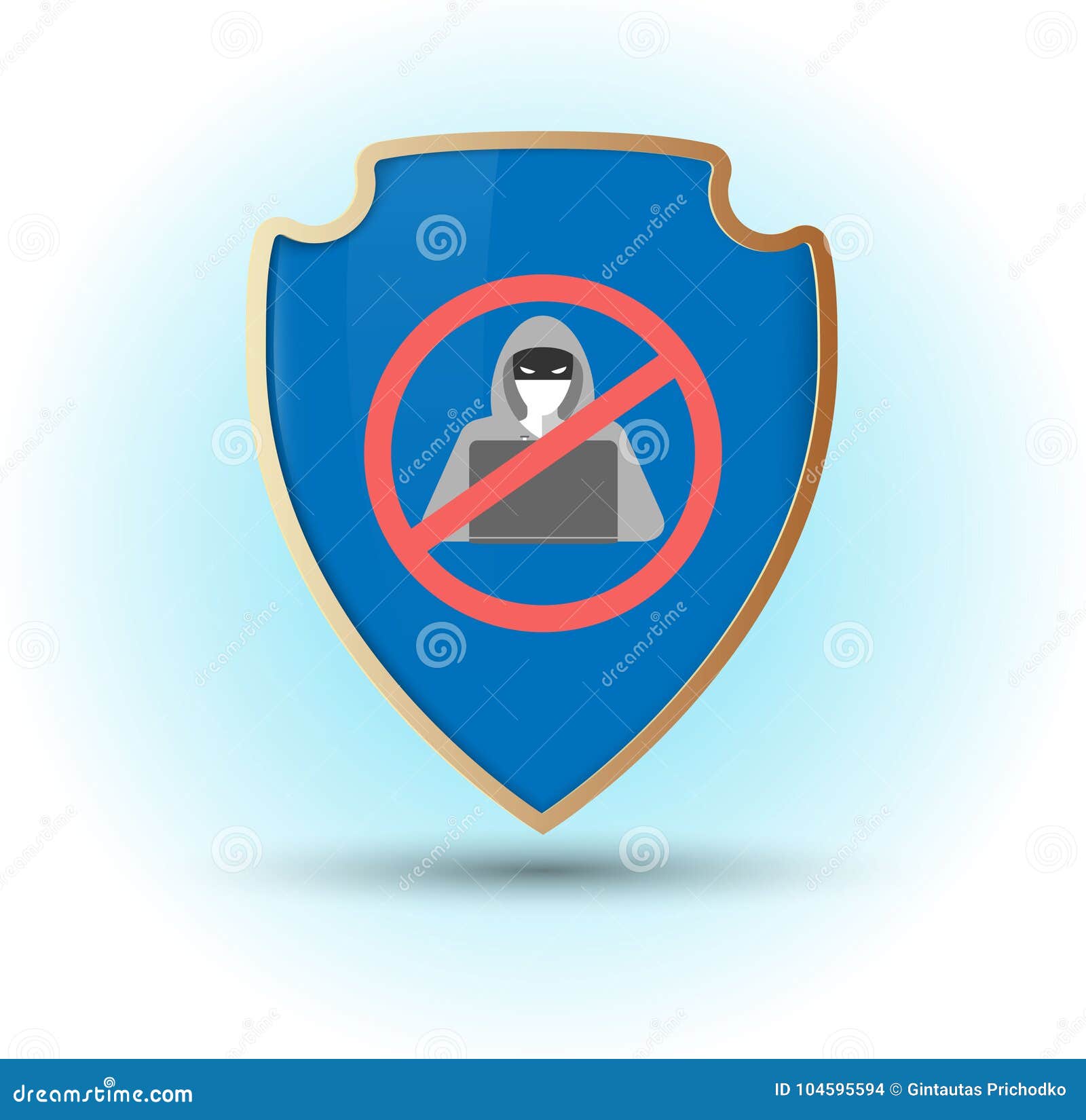Shield with Stop Hacker Simbol Stock Vector - Illustration of crime ...