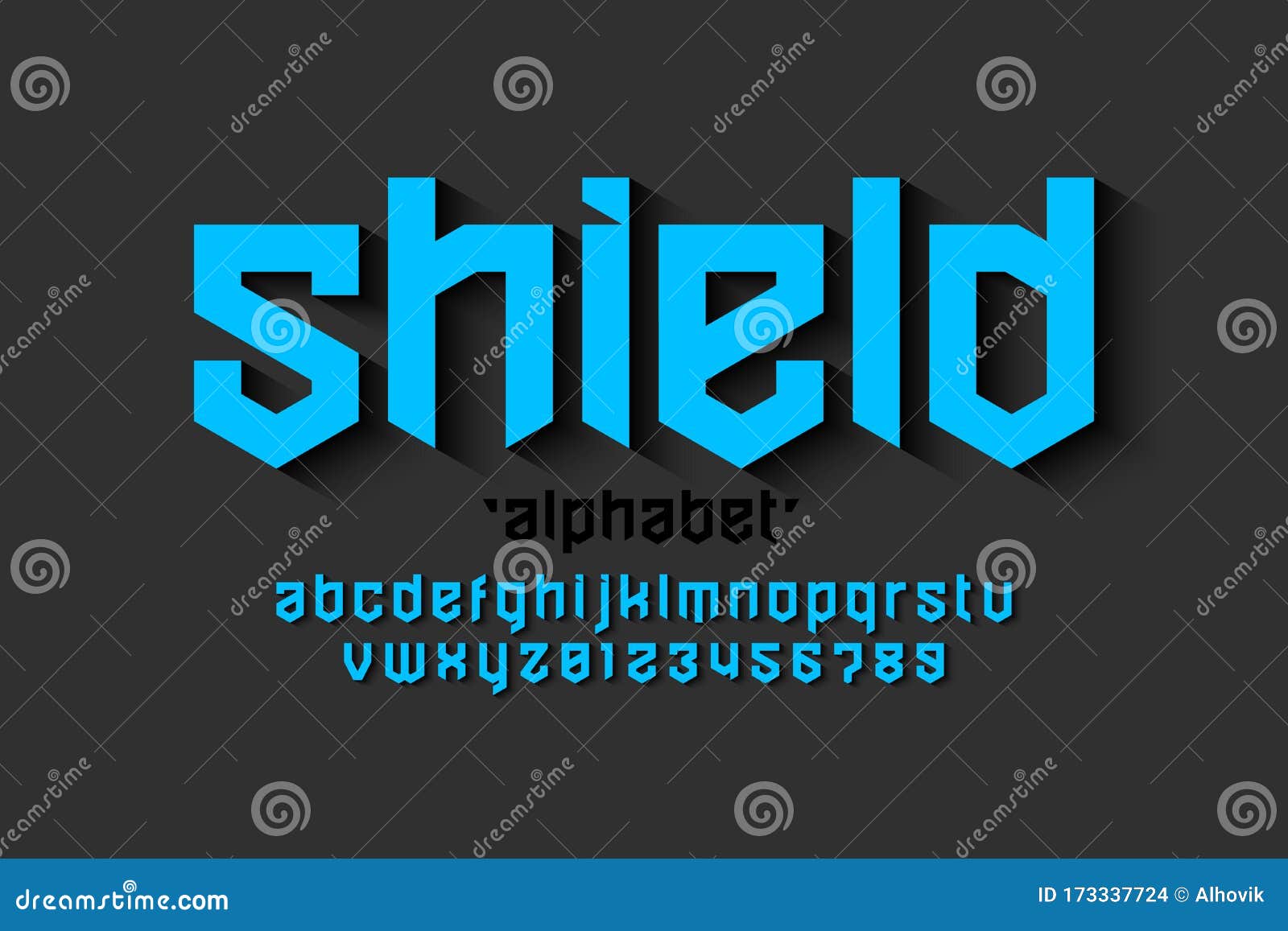 Shield style font design stock vector. Illustration of bold - 173337724