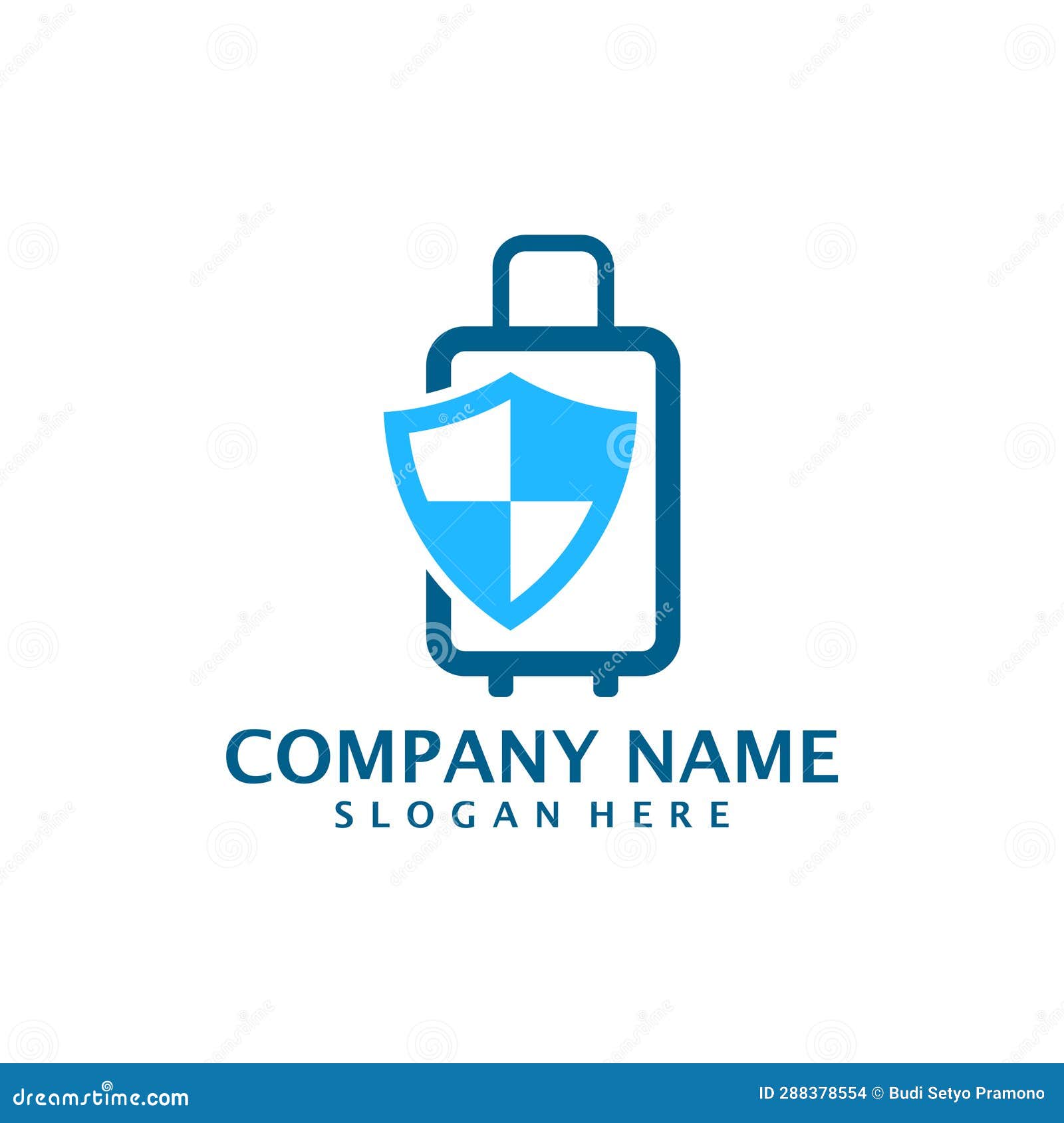 Shield Suitcase Logo Design Vector. Stock Vector - Illustration of lock ...