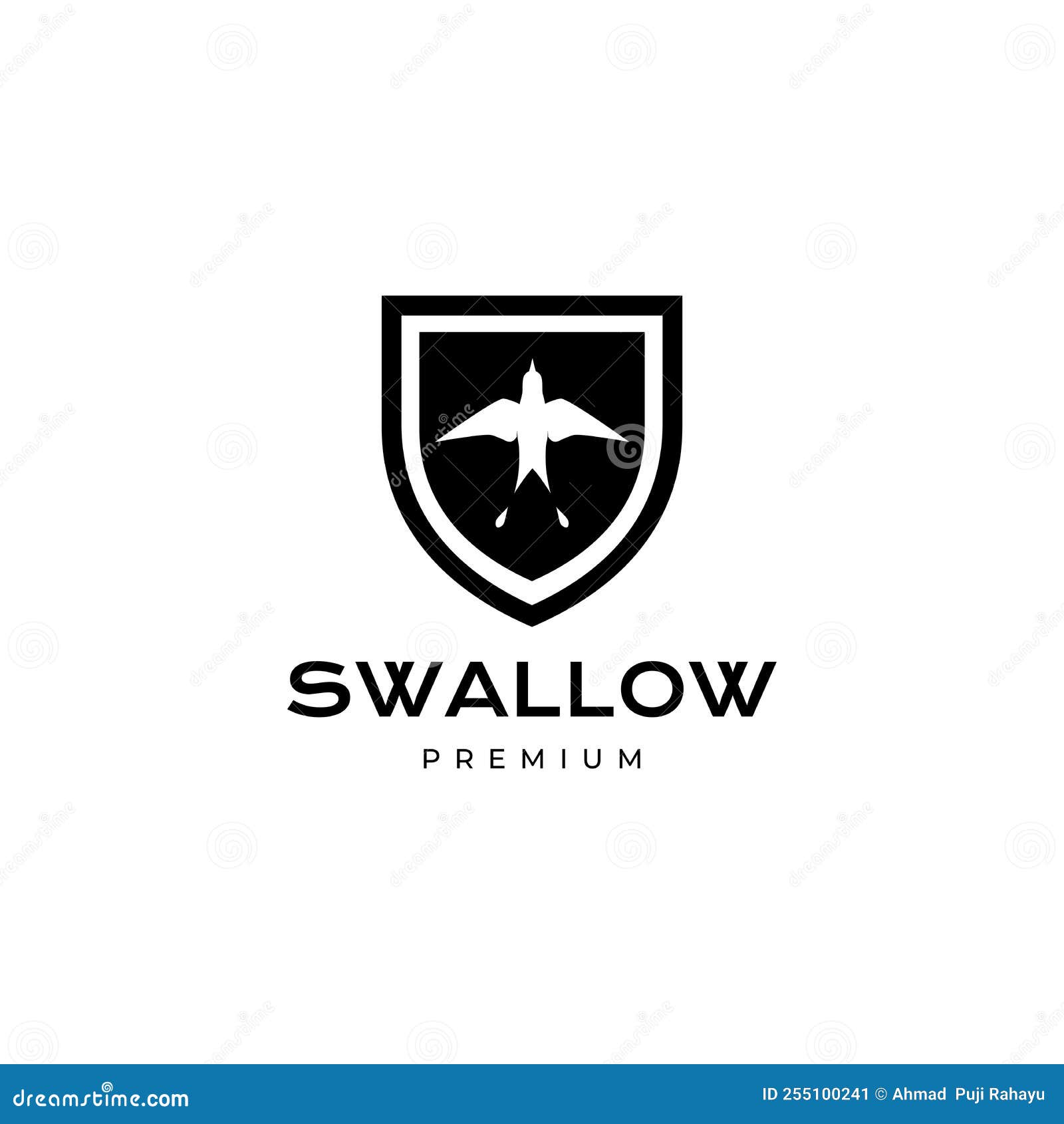 Shield with Swallow Logo Design Stock Vector - Illustration of ...