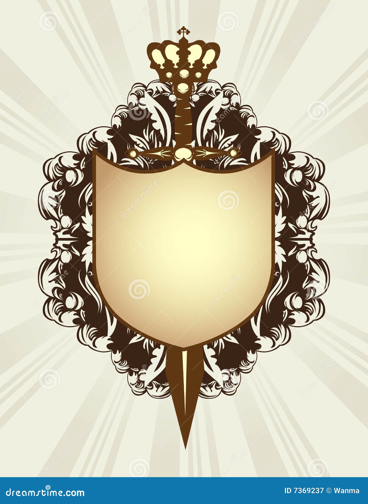 Shield And Sword Medieval Heraldic Armor, Sketch Cartoon Vector ...