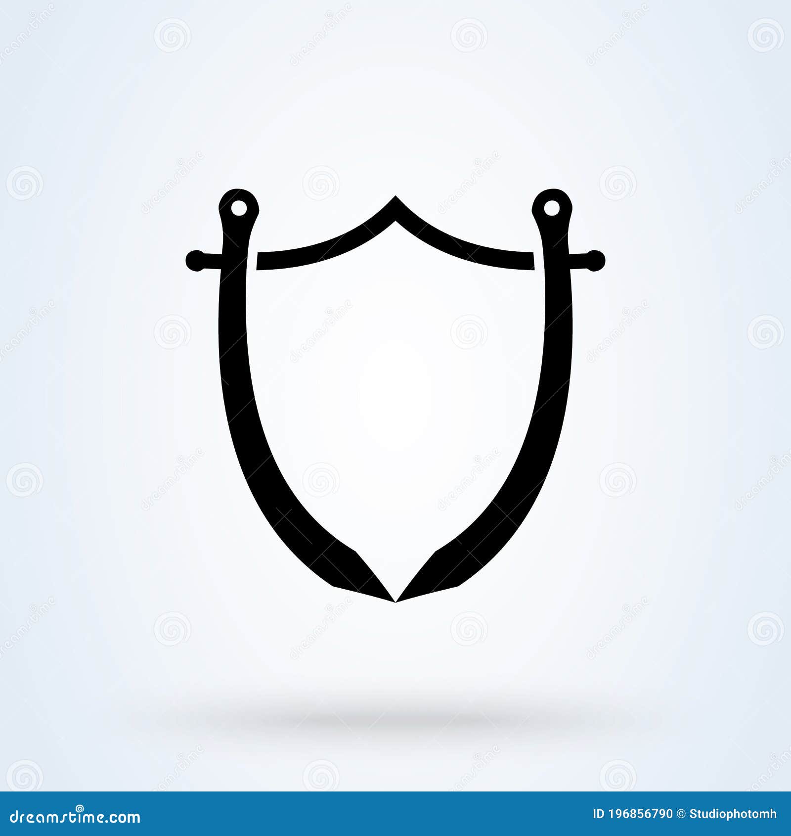 Shield Sword Guardian Sign Icon or Logo. Shield and Sword Concept Stock ...