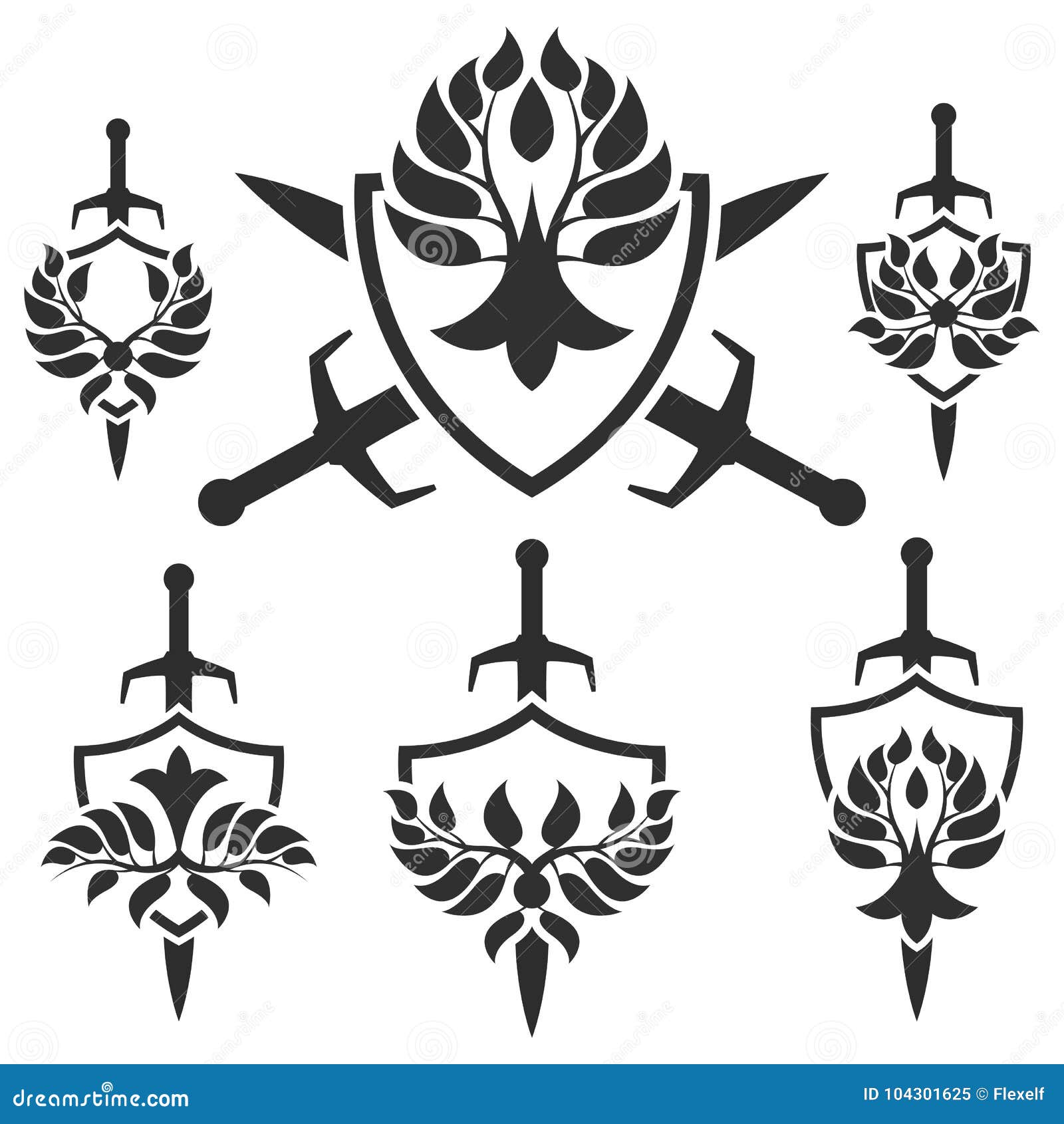 Sword Icon Set Vector Illustration | CartoonDealer.com #42126494