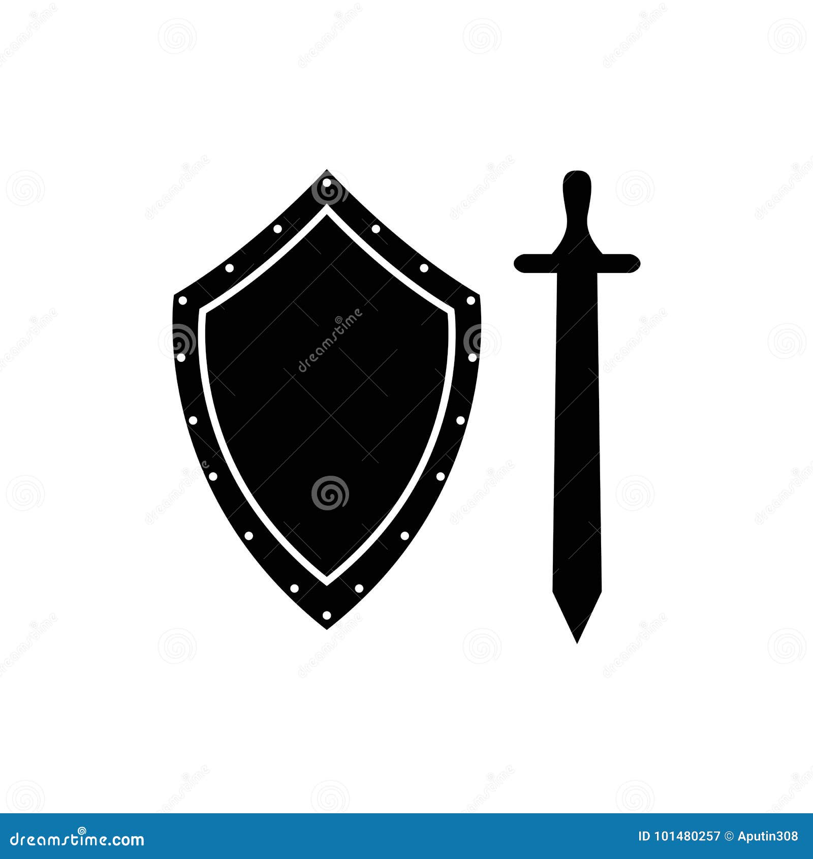 Shield and Sword Icon Vector Isolated Stock Vector - Illustration of ...
