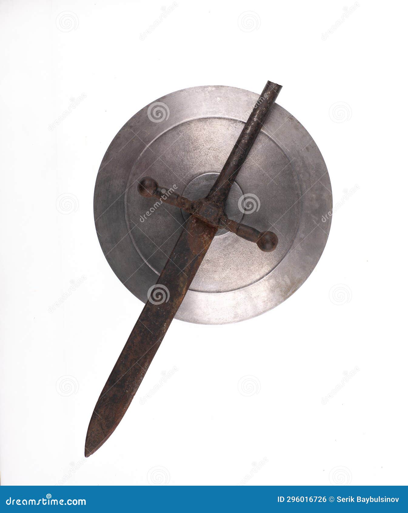 Shield and Sword Isolated on White Stock Photo - Image of crest, arms ...