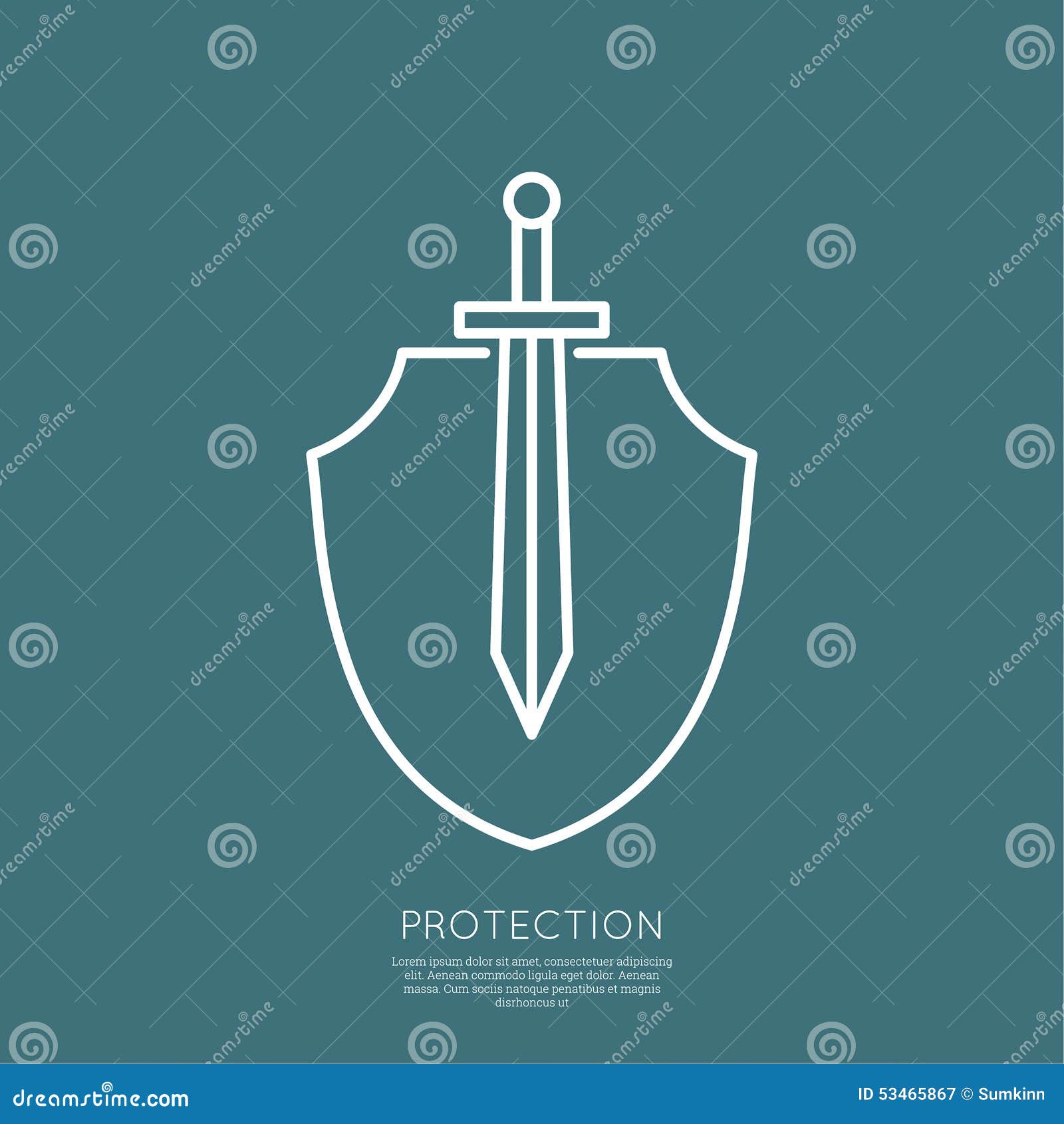 Shield and sword stock vector. Illustration of logo, safety - 53465867