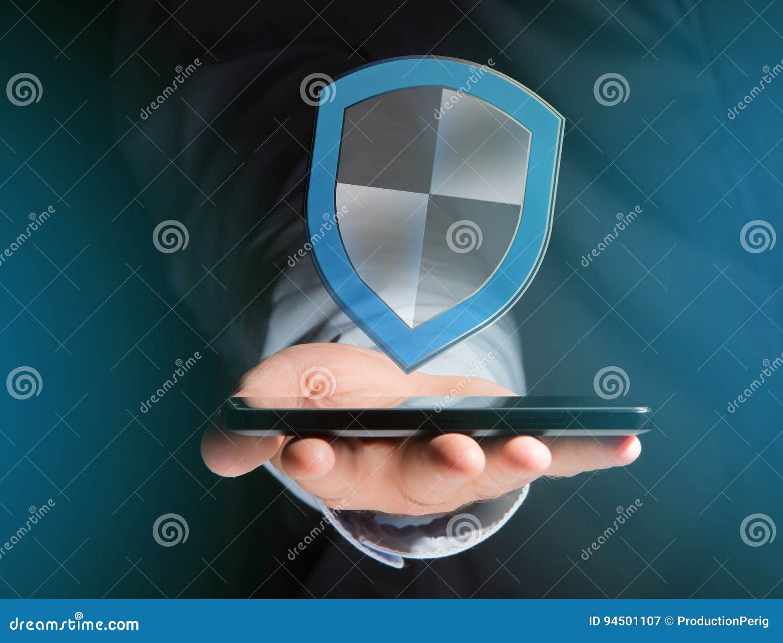 Shield Symbol Displayed on a Futuristic Interface - Security and Stock ...