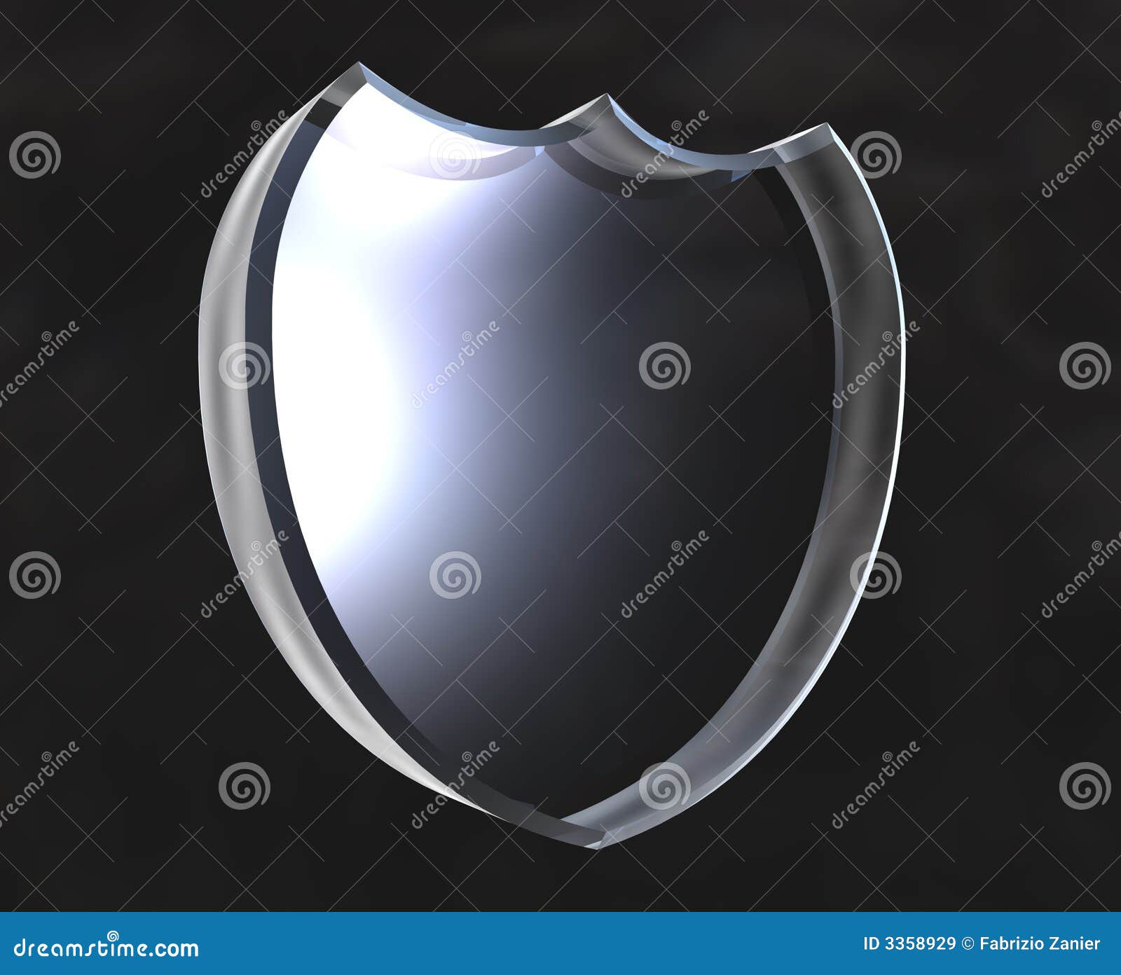 Shield symbol in glass stock illustration. Illustration of angle - 3358929