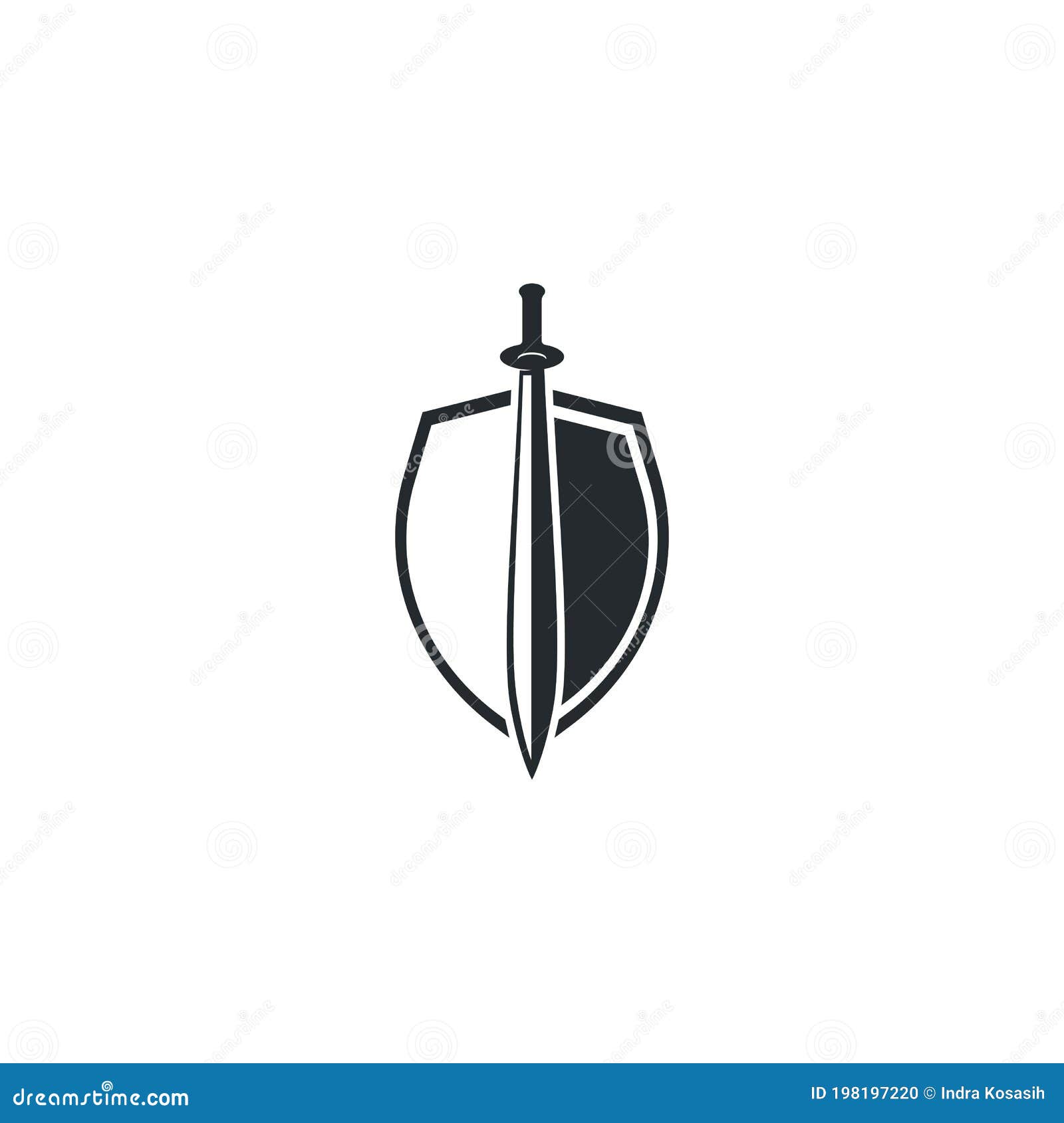 Shield Symbol with Sword Logo Template Vector Illustration Stock Vector ...