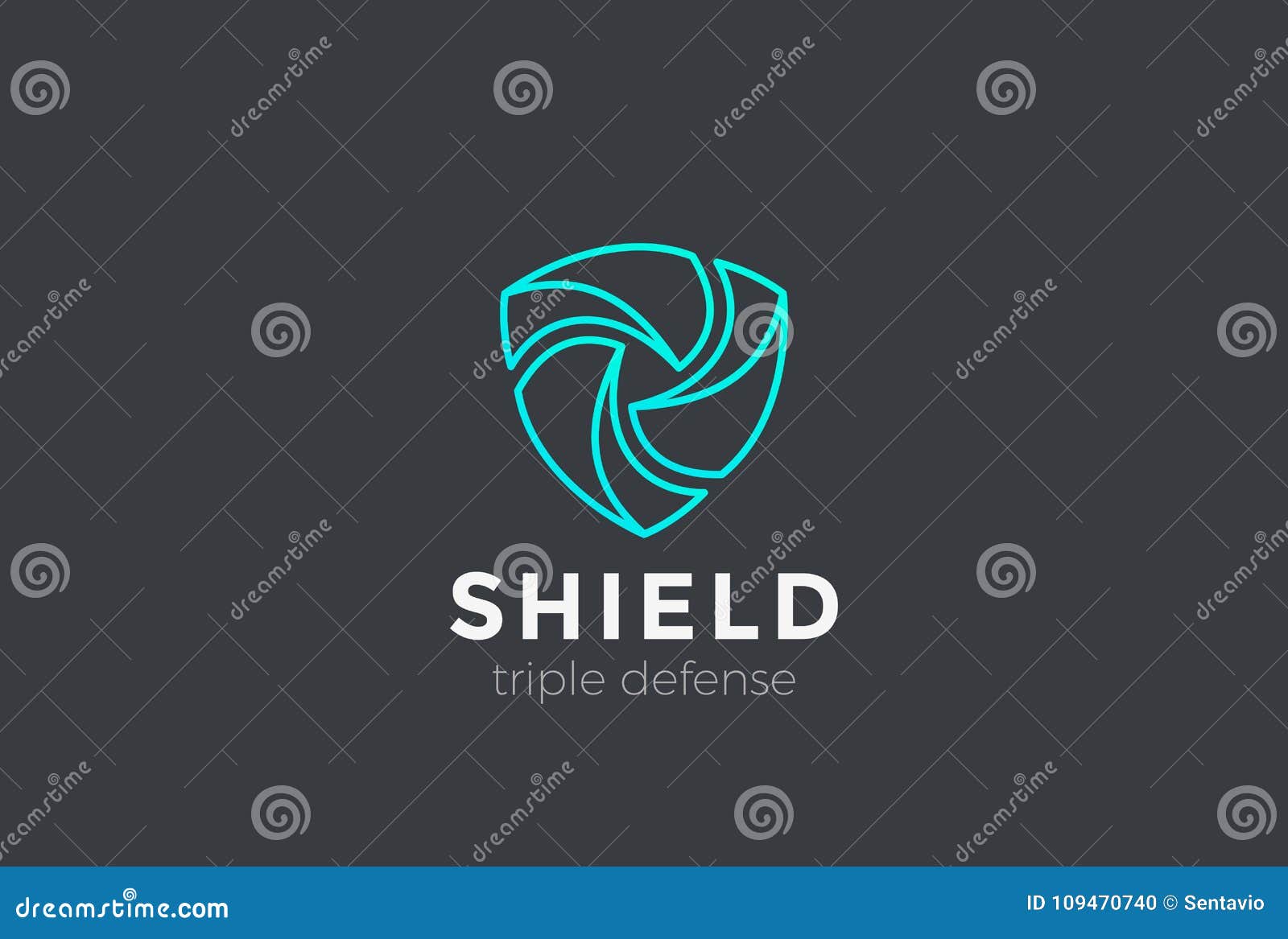 Defense Logo Design. Medieval Shield On Golden Background Vector ...