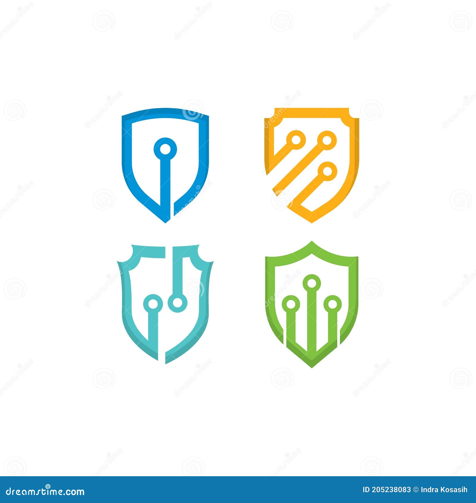 Shield Technology Vector Logo Concept Template Stock Vector ...