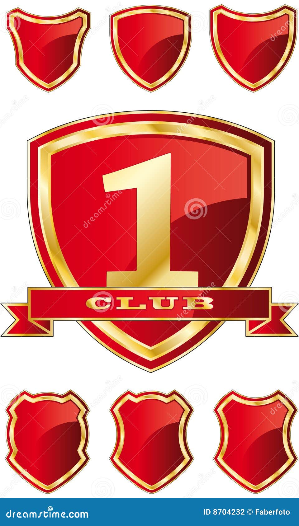 Shield Template C - Red Set Stock Vector - Illustration of banner ...