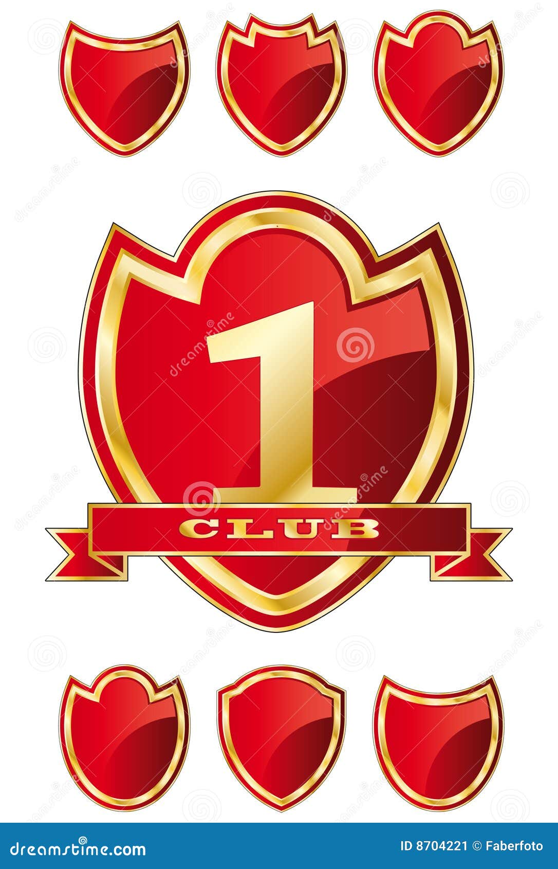 Shield Template D - Red Set Stock Vector - Illustration of border ...