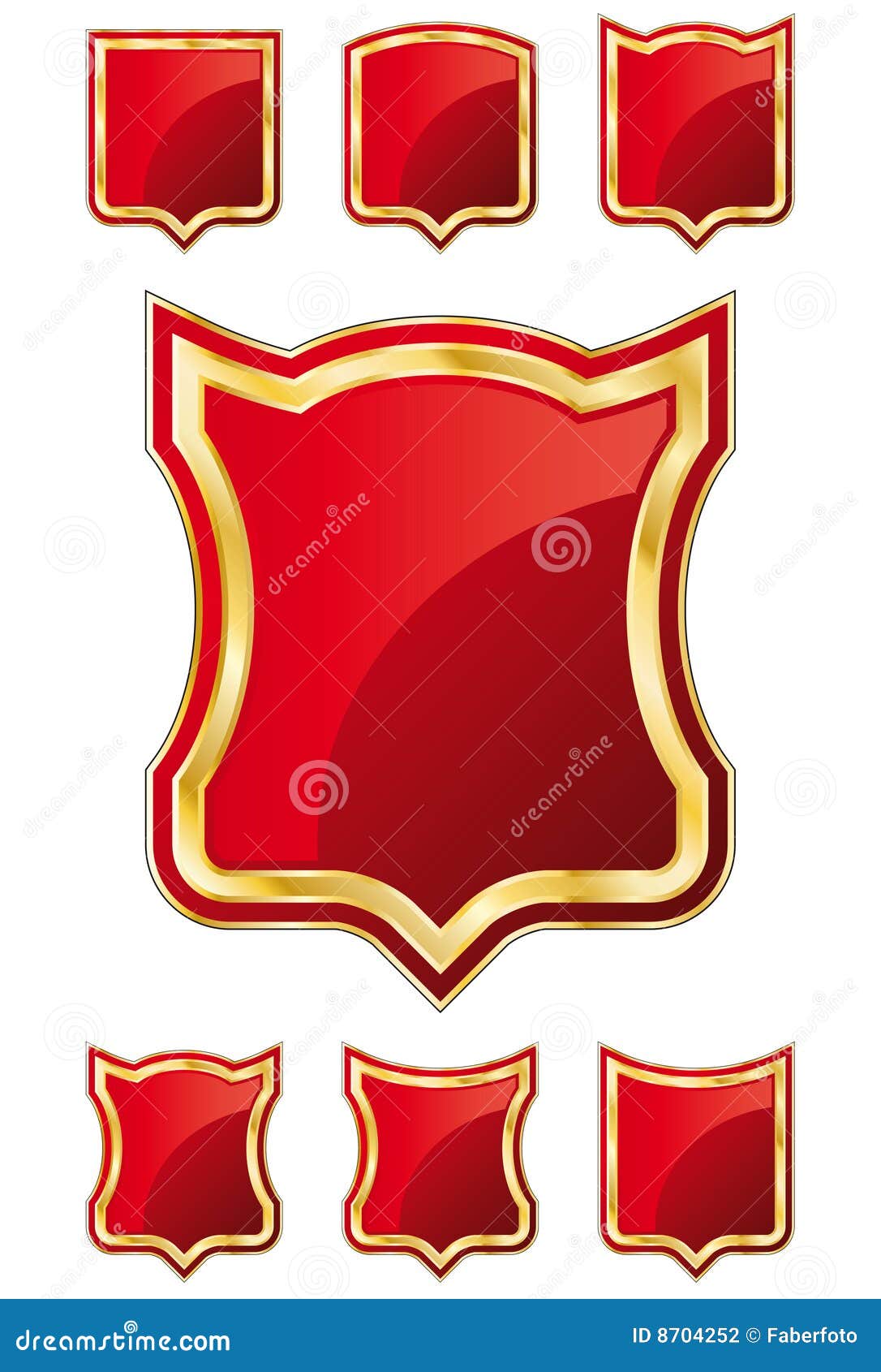 Shield Template a - Red Set Stock Vector - Illustration of collection ...