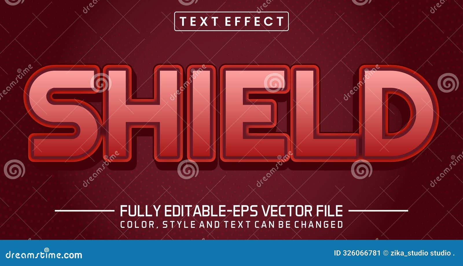 Shield Text Editable Style Effect Stock Illustration - Illustration of ...