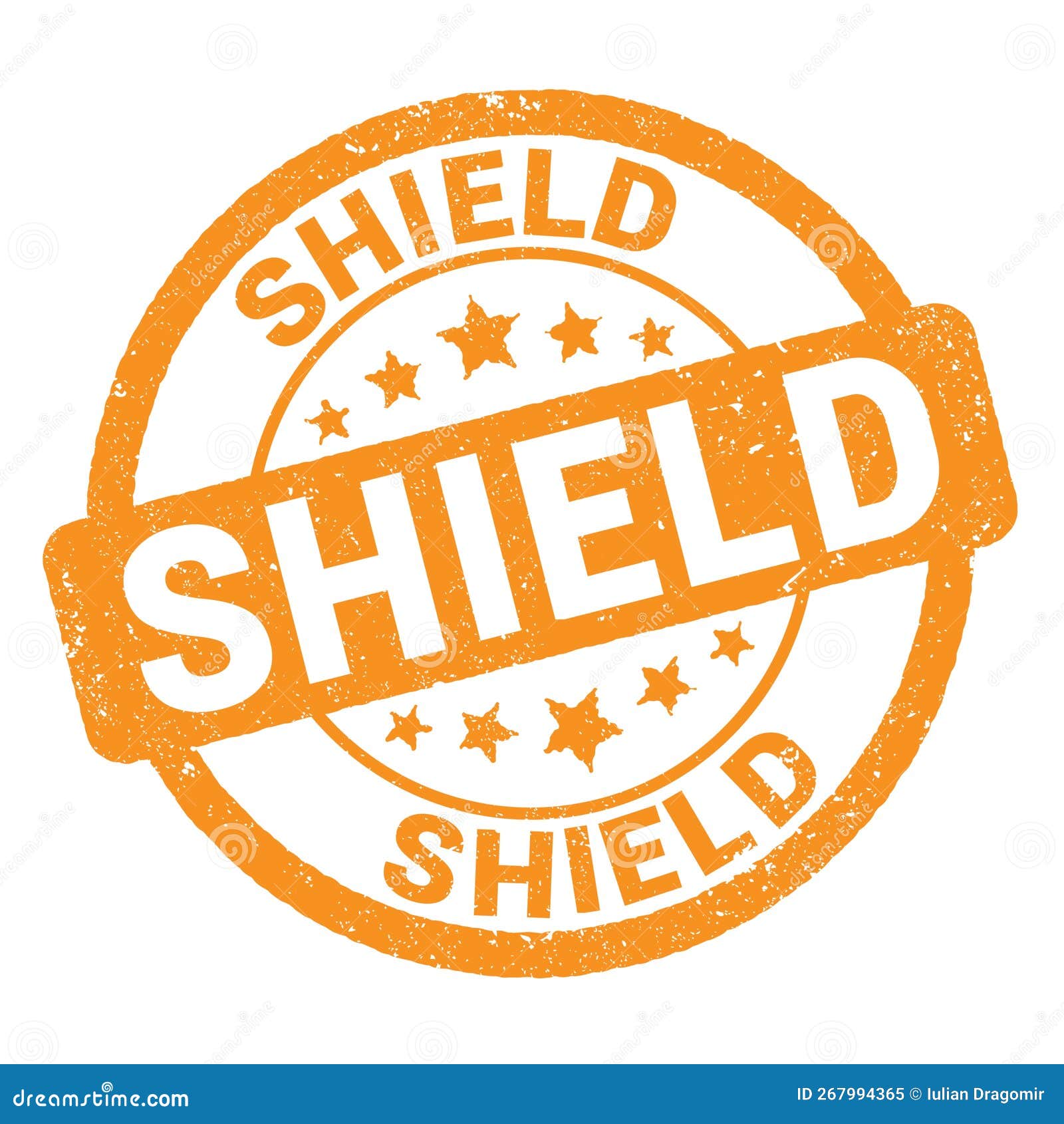 SHIELD Text Written on Orange Stamp Sign Stock Illustration ...