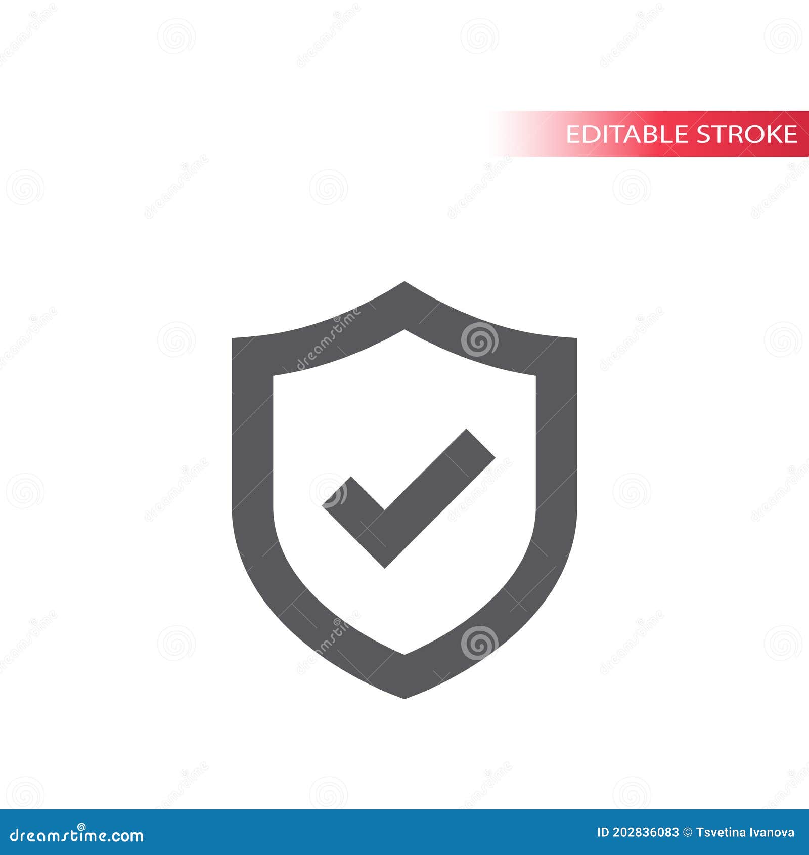Shield and Tick or Check Mark Vector Icon. Safety, Security Concept ...