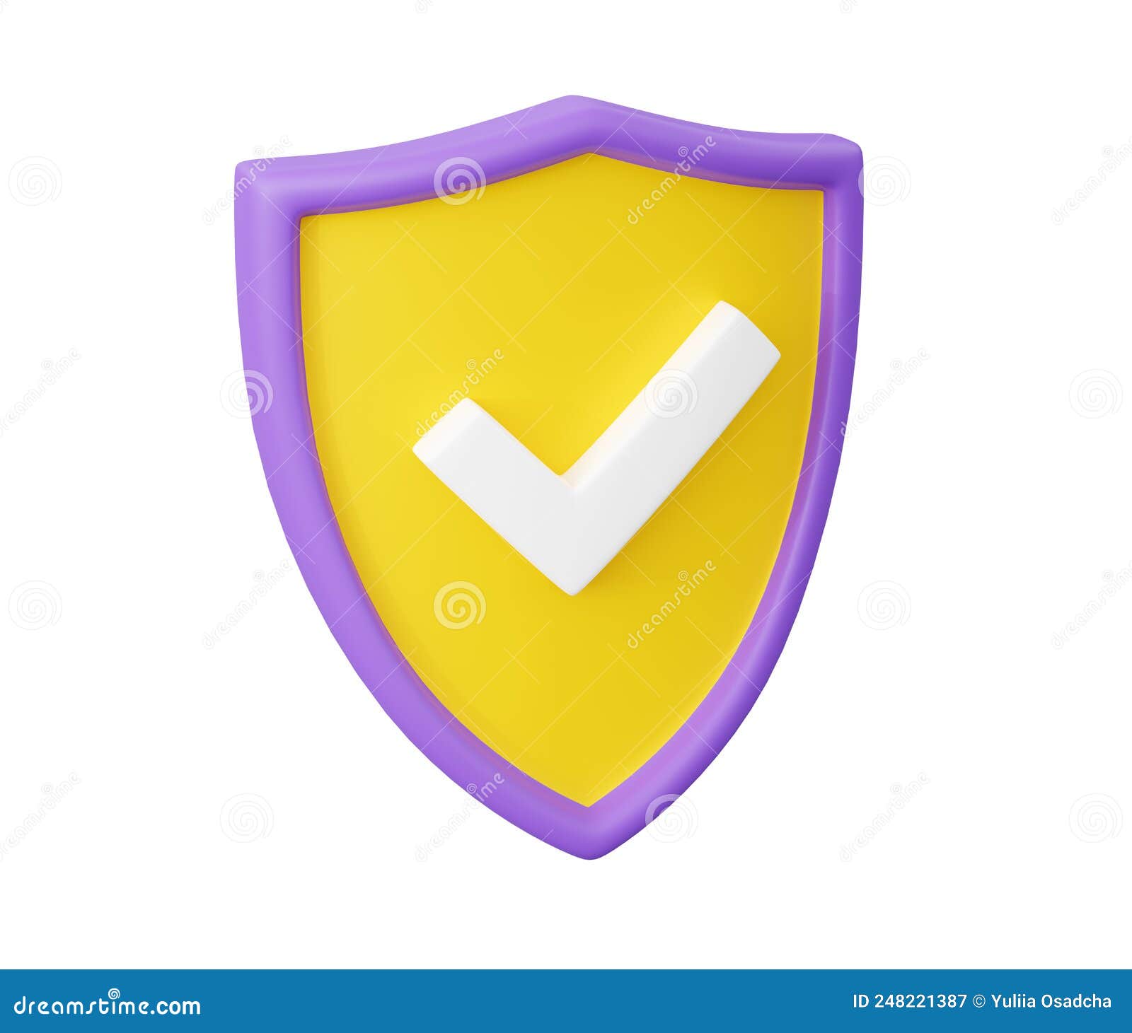 Shield with Tick 3d Render - Security and Safety Concept with Check ...