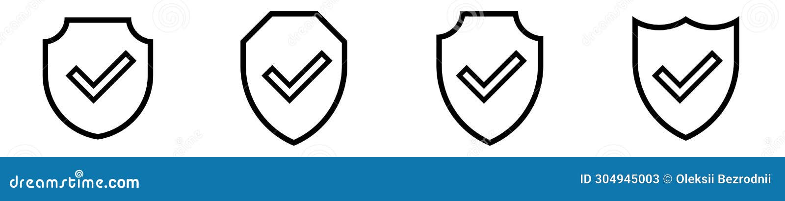 Shield Tick Secure Line Icon . Protection Check Mark Vector Sign Stock ...