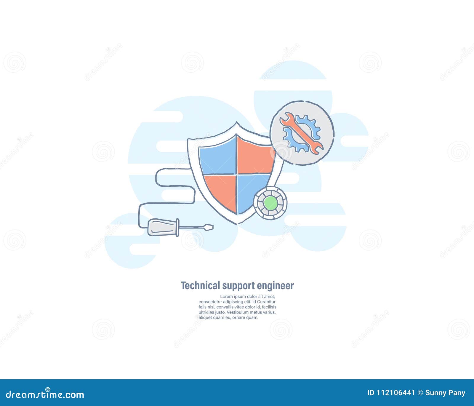 System Support Illustrations Set In Thin Line Style. Server Maintenance ...