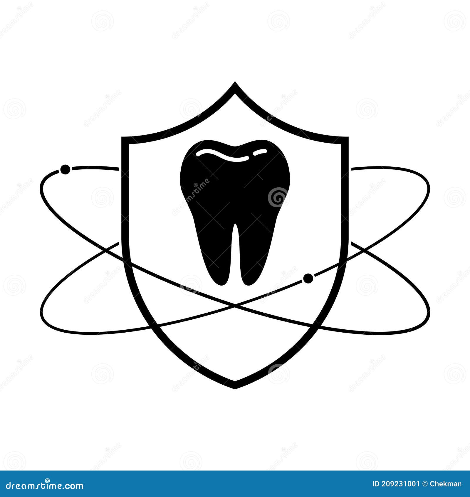 Shield with Tooth Icon. Vector Illustration. Tooth Protection Symbol ...