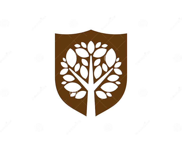 Shield Tree Logo Icon Design Stock Vector - Illustration of crest ...