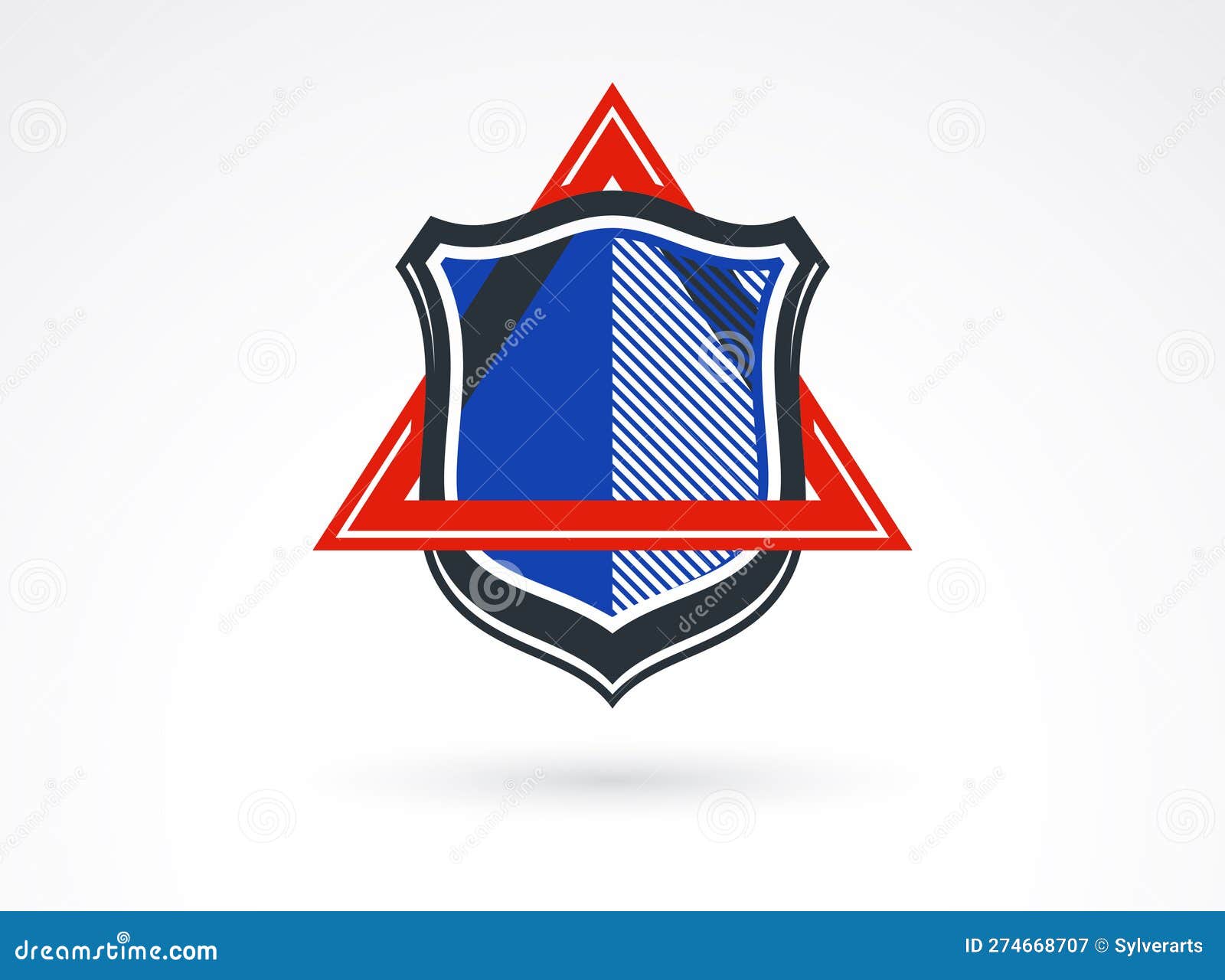 Shield with Triangle Sign Vector Symbol. Stock Vector - Illustration of ...