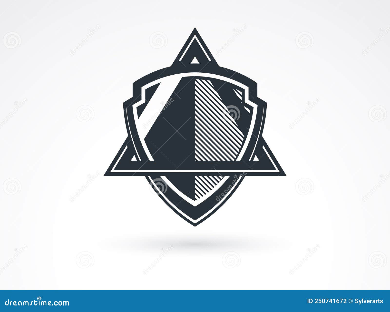 Shield with Triangle Sign Vector Symbol. Stock Vector - Illustration of ...