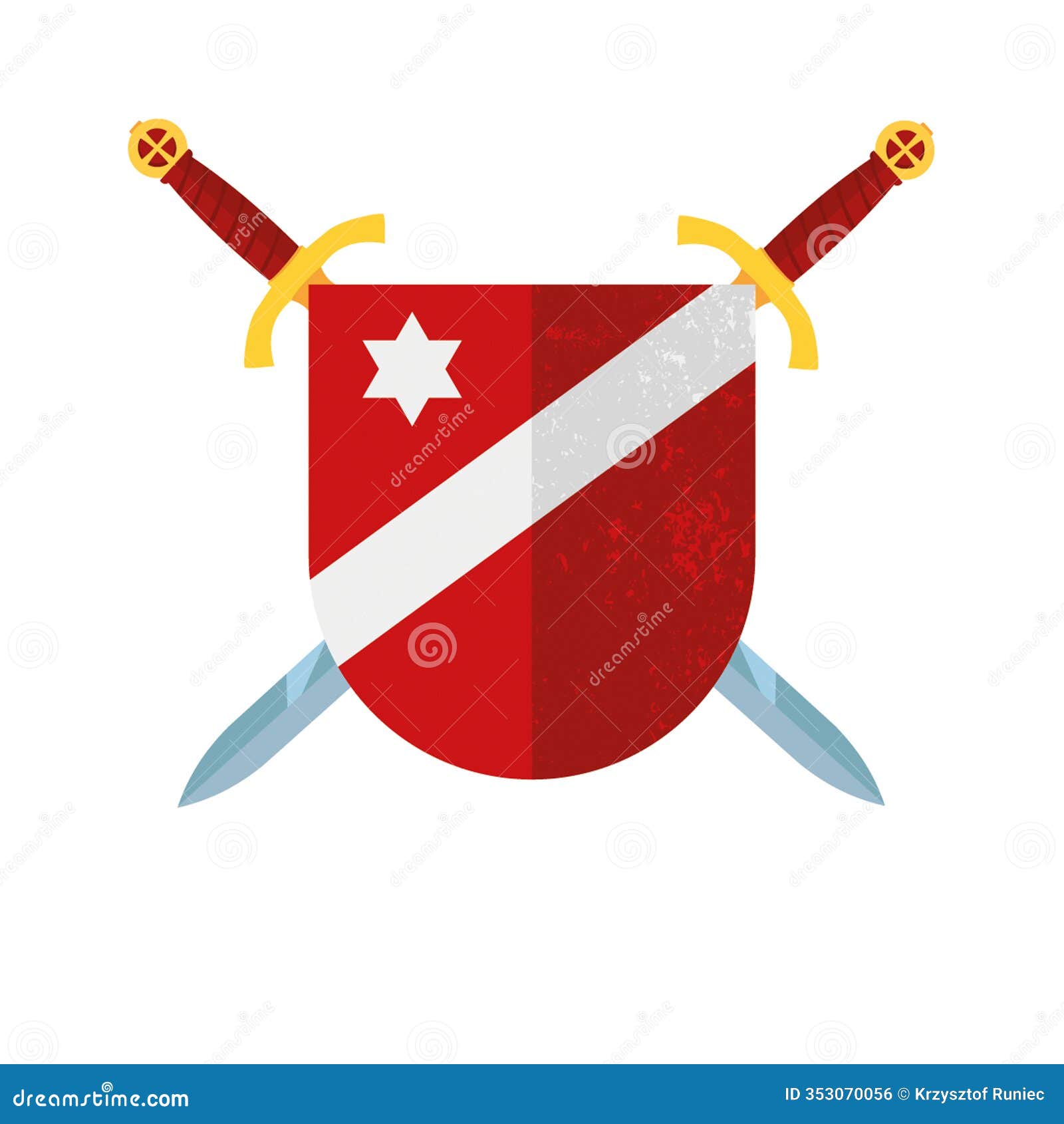 Shield with Two Crossed Swords Stock Vector - Illustration of armor ...