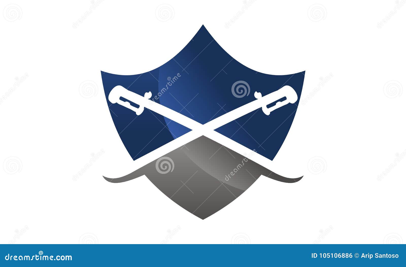 Shield and Two Swords stock vector. Illustration of nobility - 105106886
