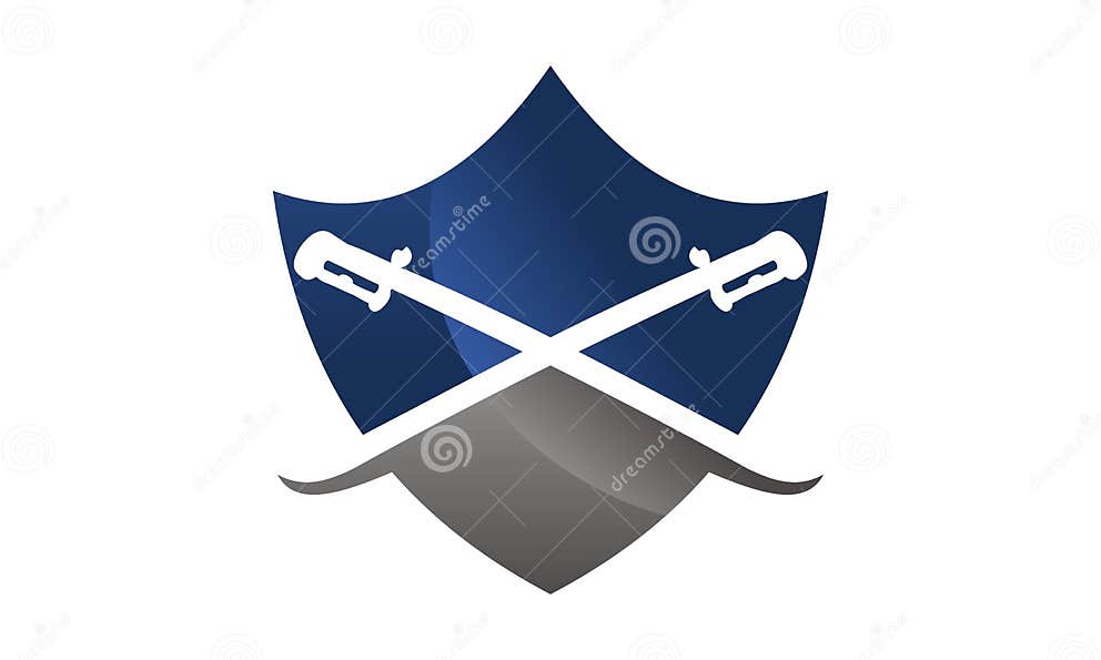 Shield and Two Swords stock vector. Illustration of nobility - 105106886
