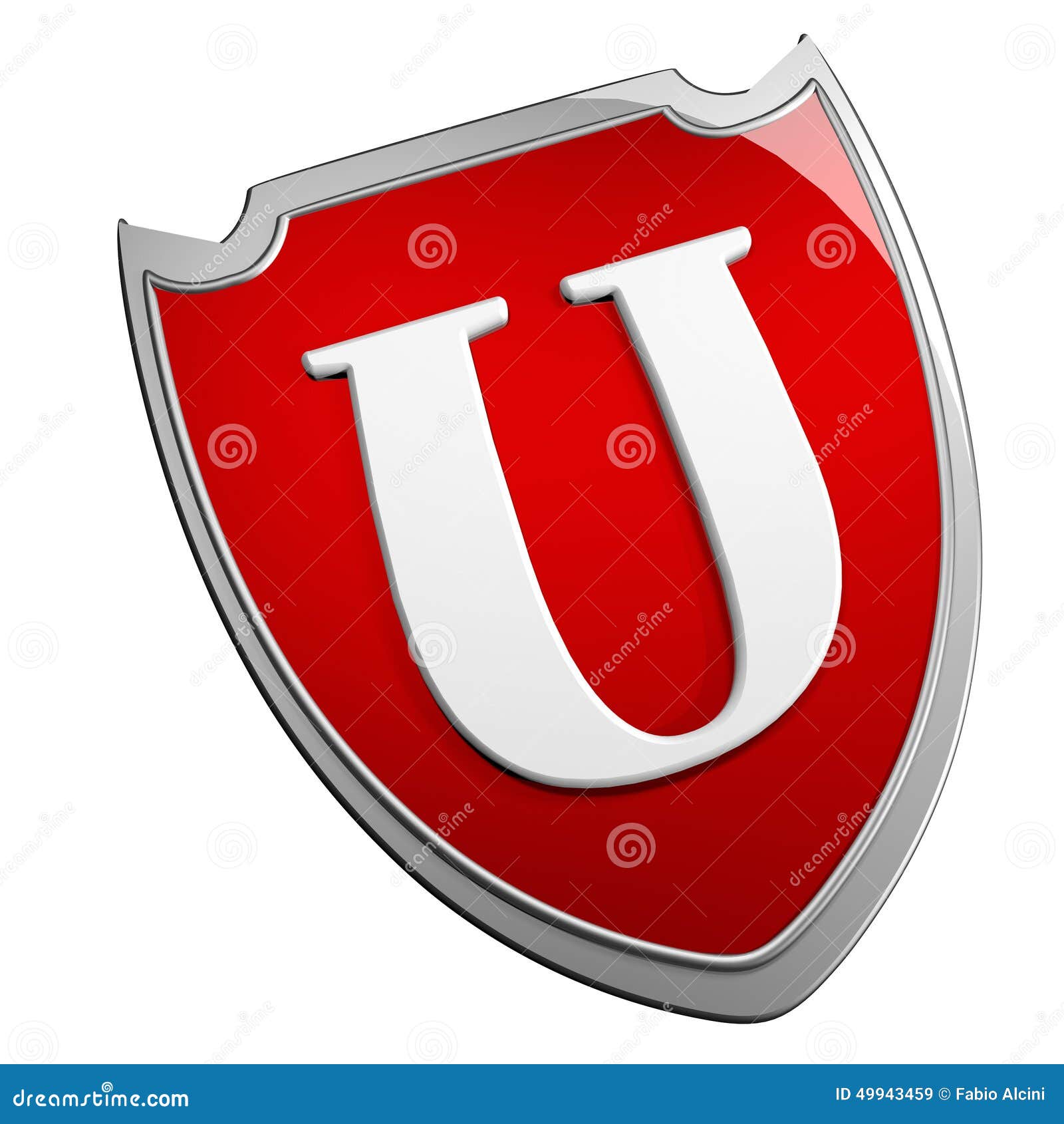 Shield U stock illustration. Illustration of alphabet - 49943459