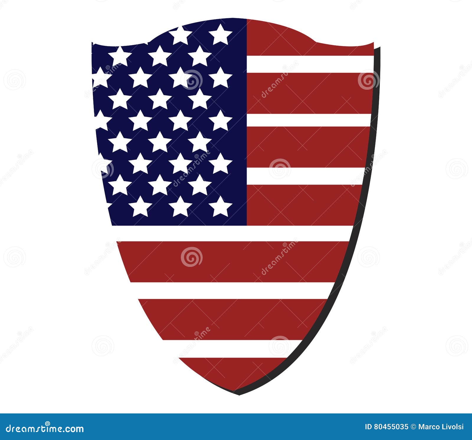 Shield with US flag stock illustration. Illustration of button - 80455035
