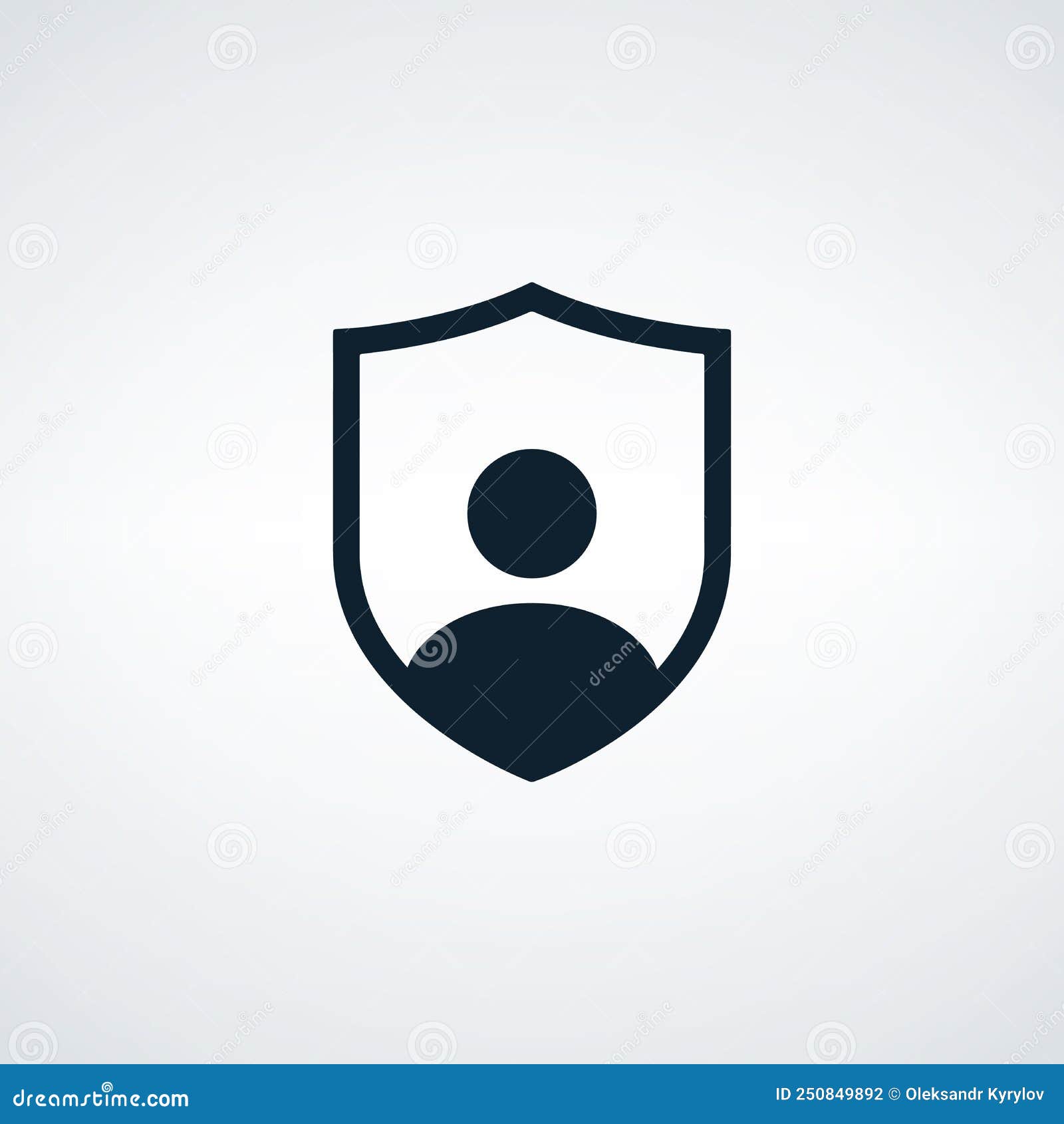 Shield User Privacy Icon, Flat Shield with Person Silhouette Symbol ...