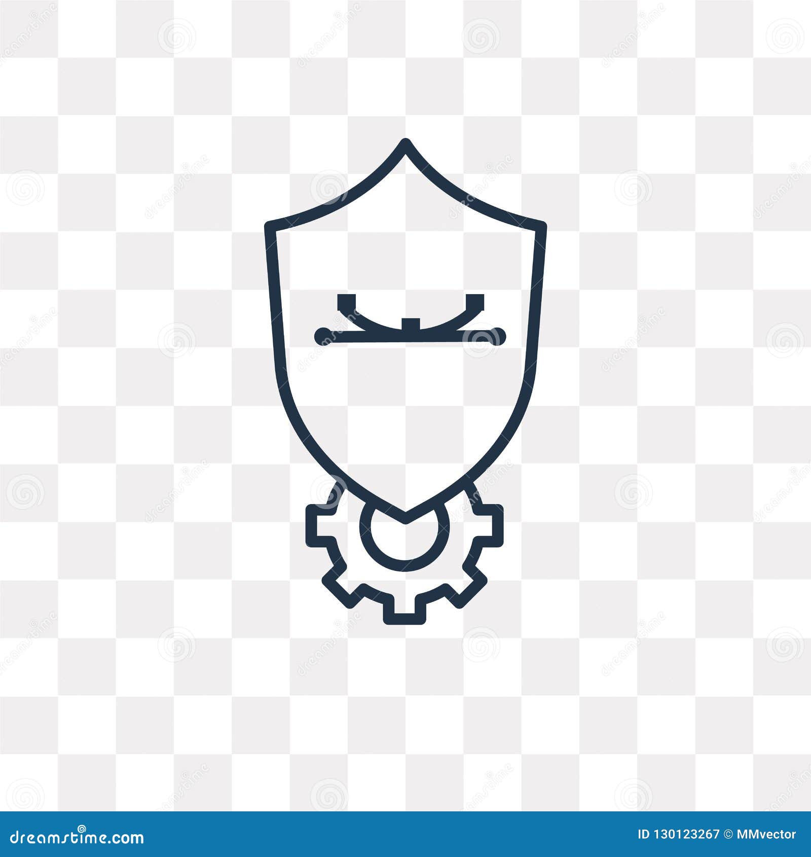 Shield Vector Icon on Transparent Background, Linear Sh Stock Vector ...