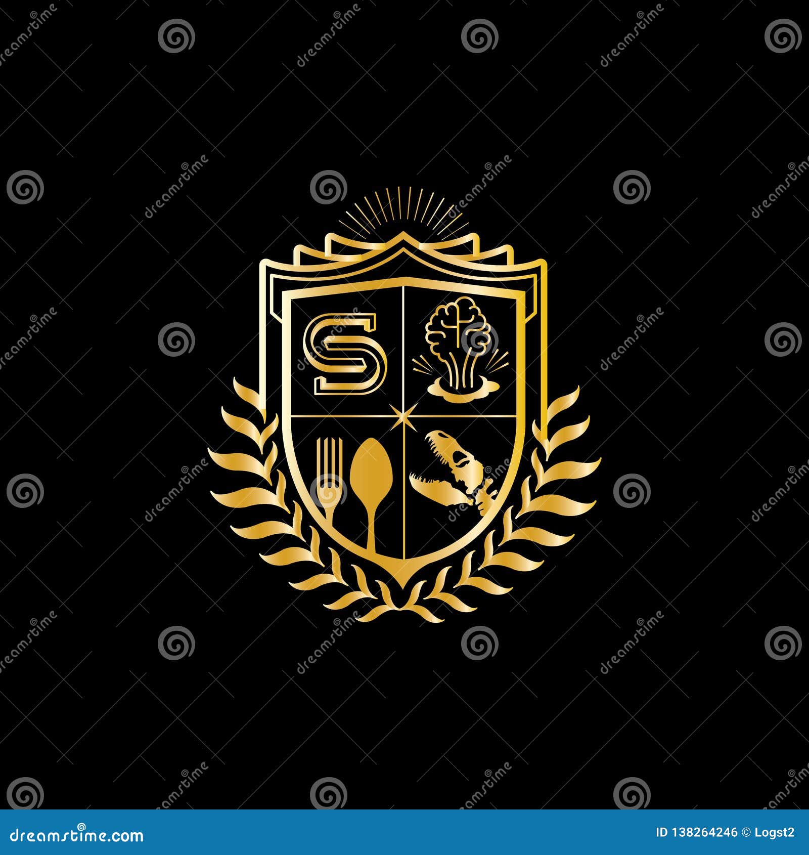 Shield Vector Logo Design. Blazon Design Template. Castle Logo Stock ...