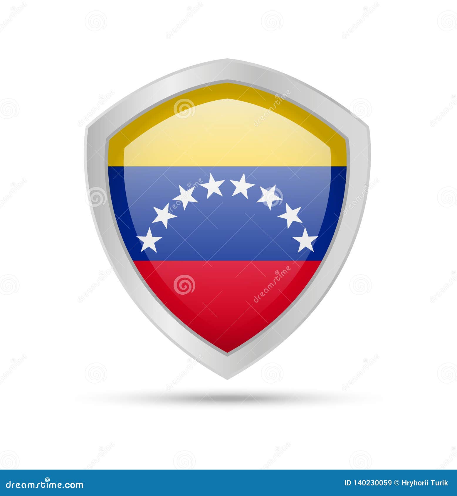 Shield with Venezuela Flag on White Background. Stock Vector ...