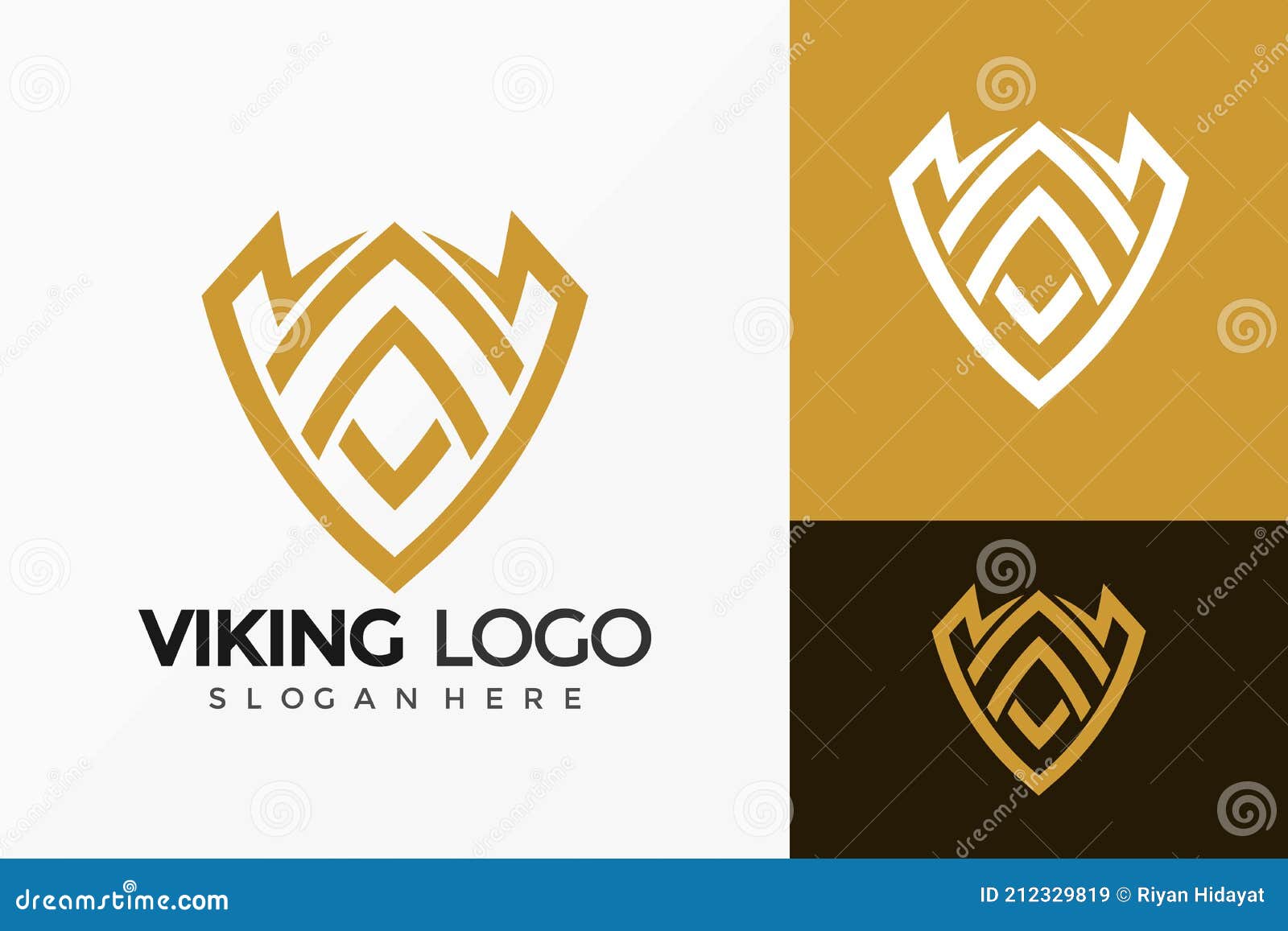 Shield Viking Emblem Logo Vector Design. Abstract Emblem, Designs ...