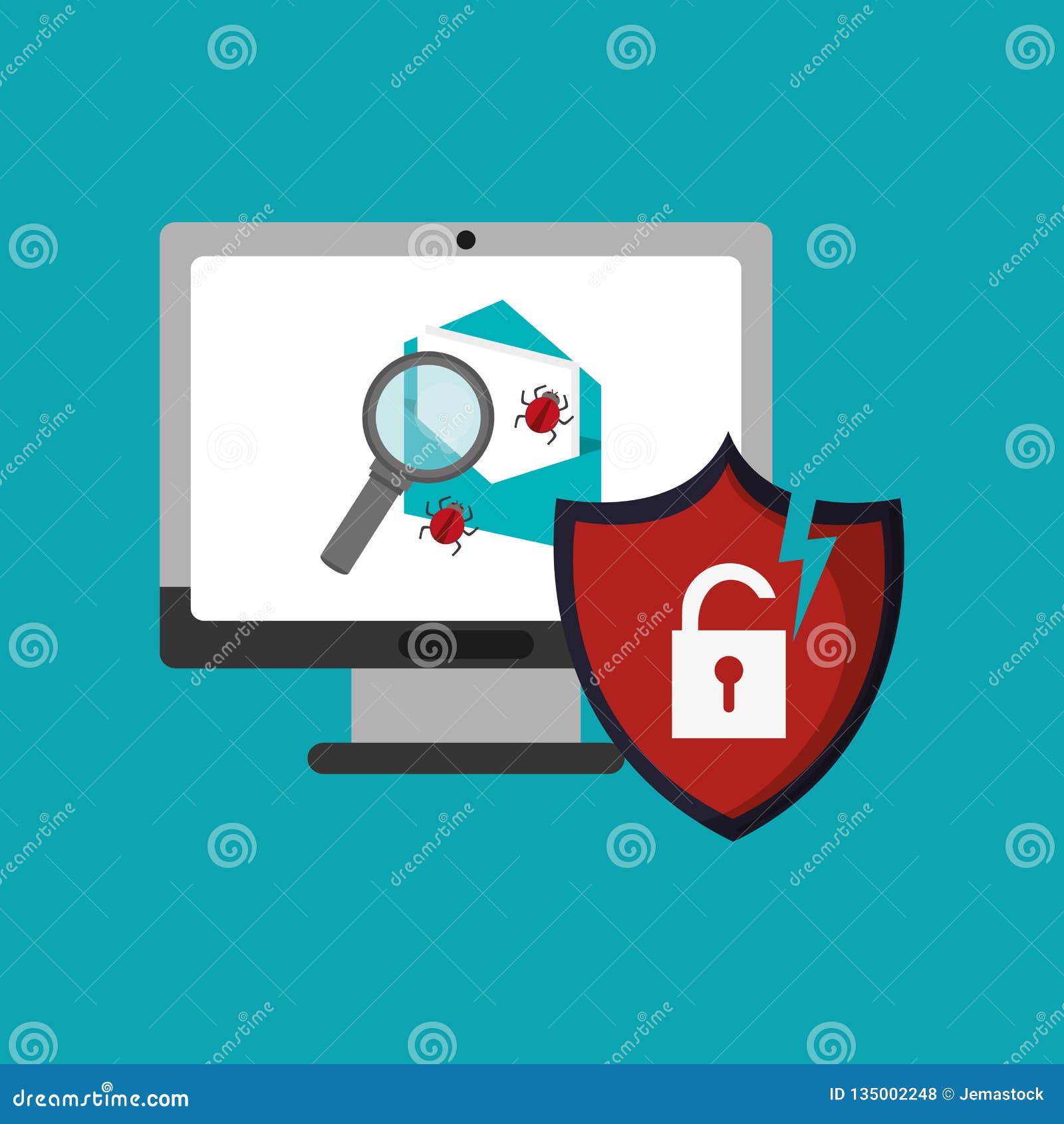 Virtual Security System Icons Image Stock Vector - Illustration of ...