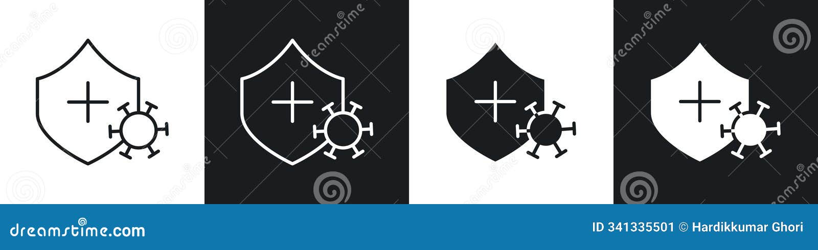 Shield Vs Virus. Abstract Vector 3d Shield Viral Microbe Vs Shield ...