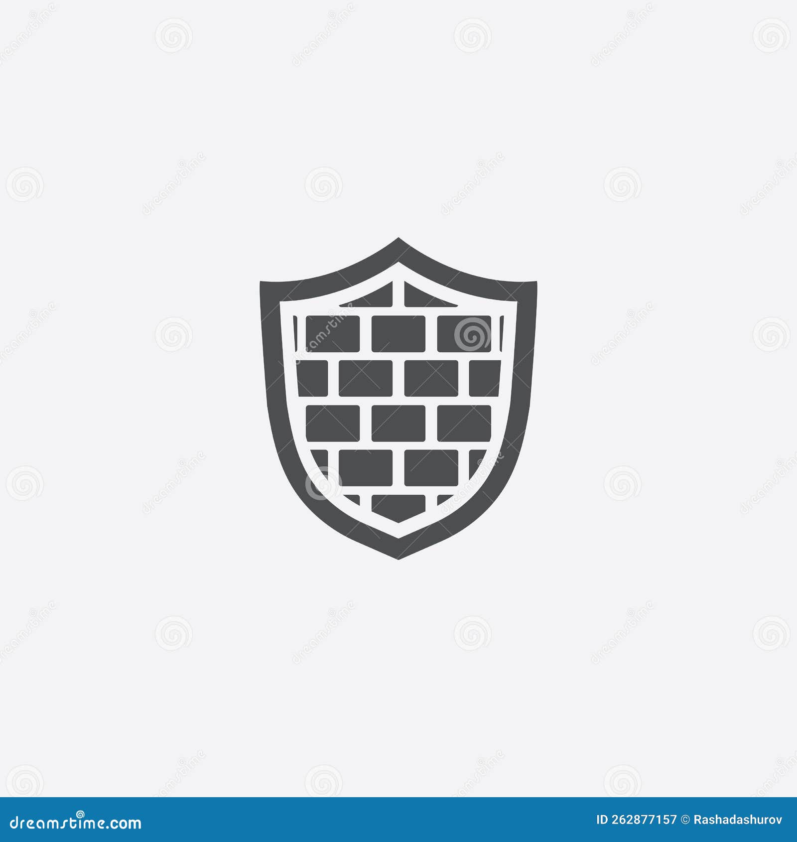 Shield wall icon stock vector. Illustration of data - 262877157
