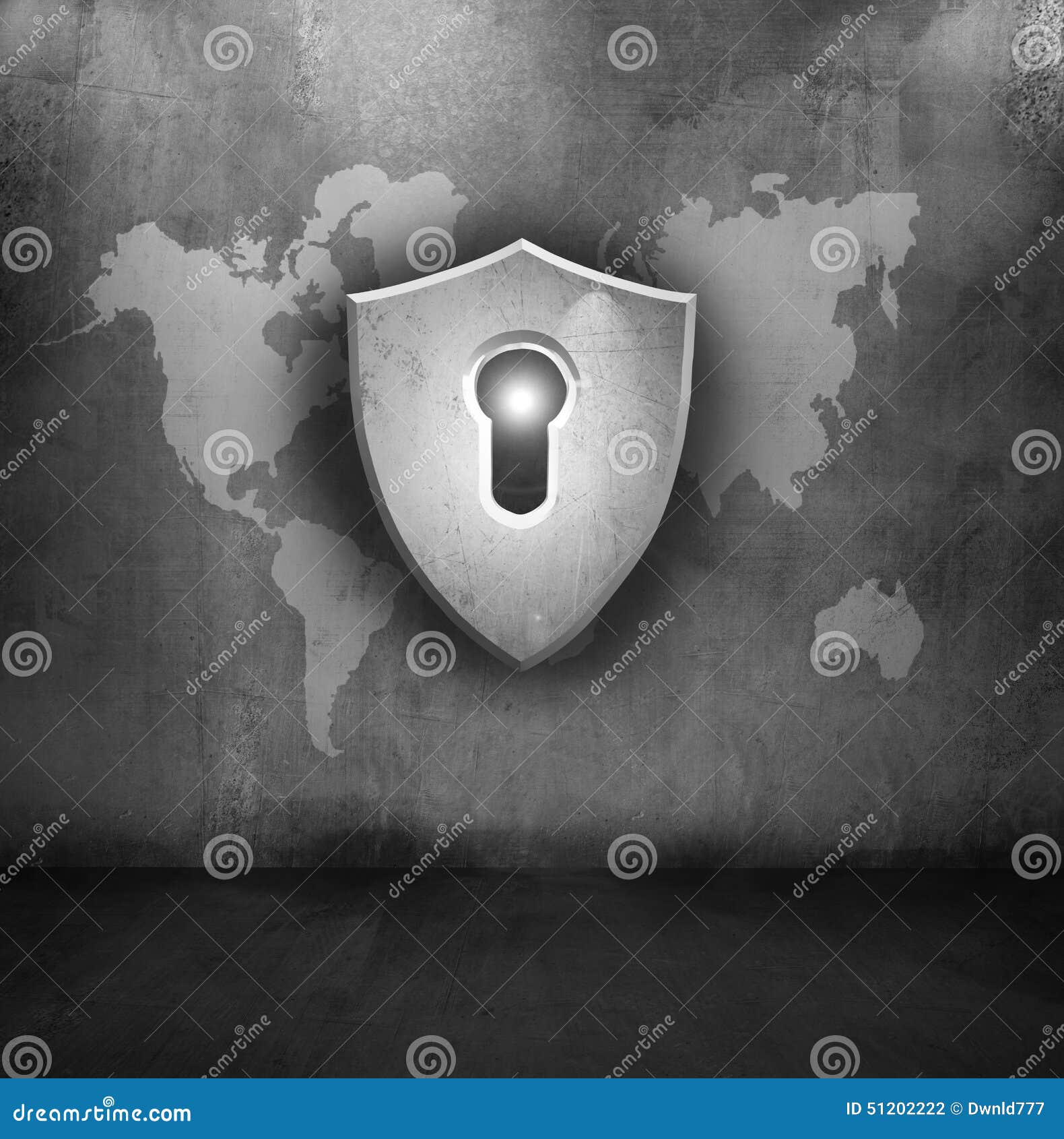 Shield on wall stock illustration. Illustration of iron - 51202222