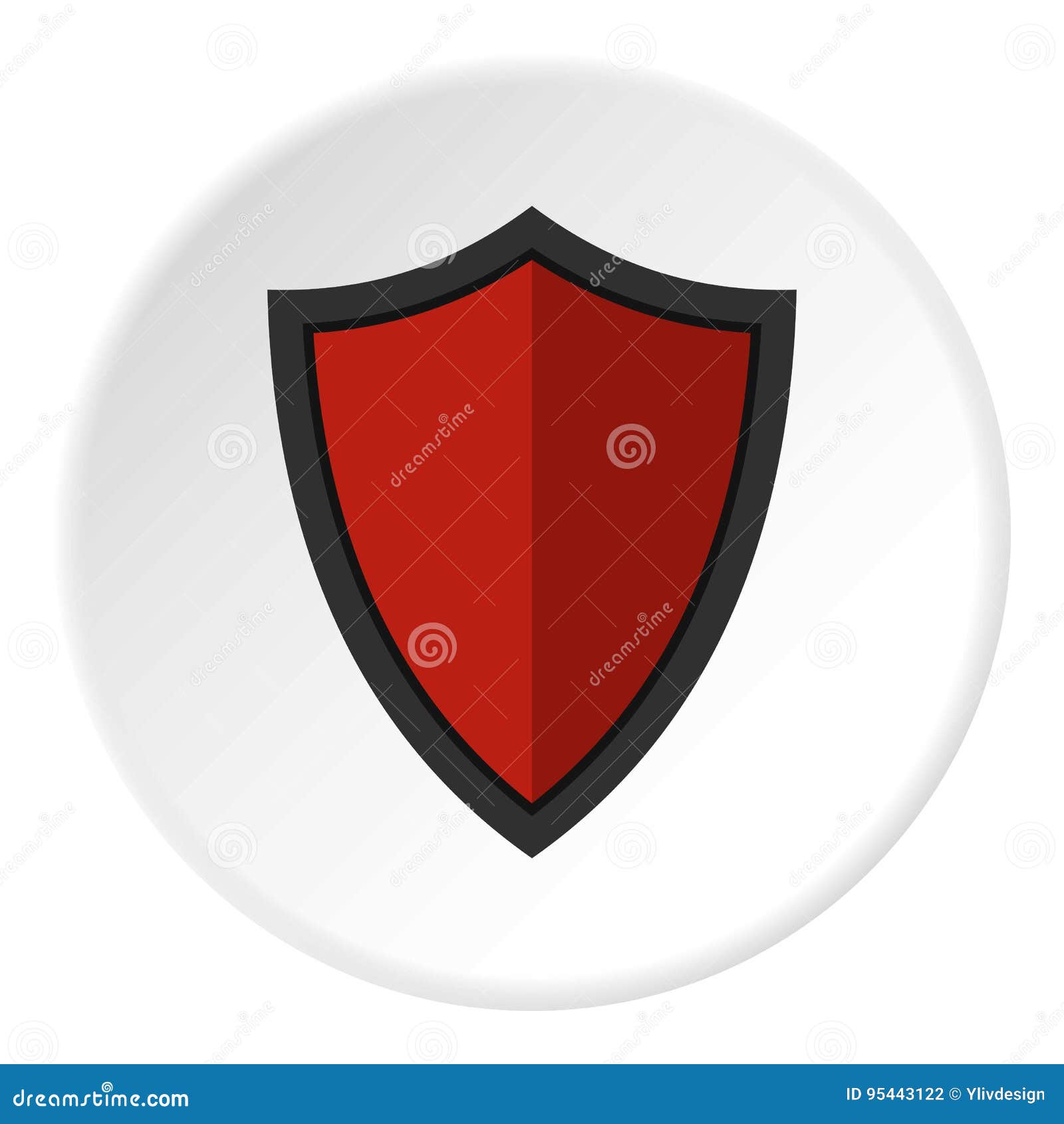 Shield for war icon circle stock vector. Illustration of handle - 95443122
