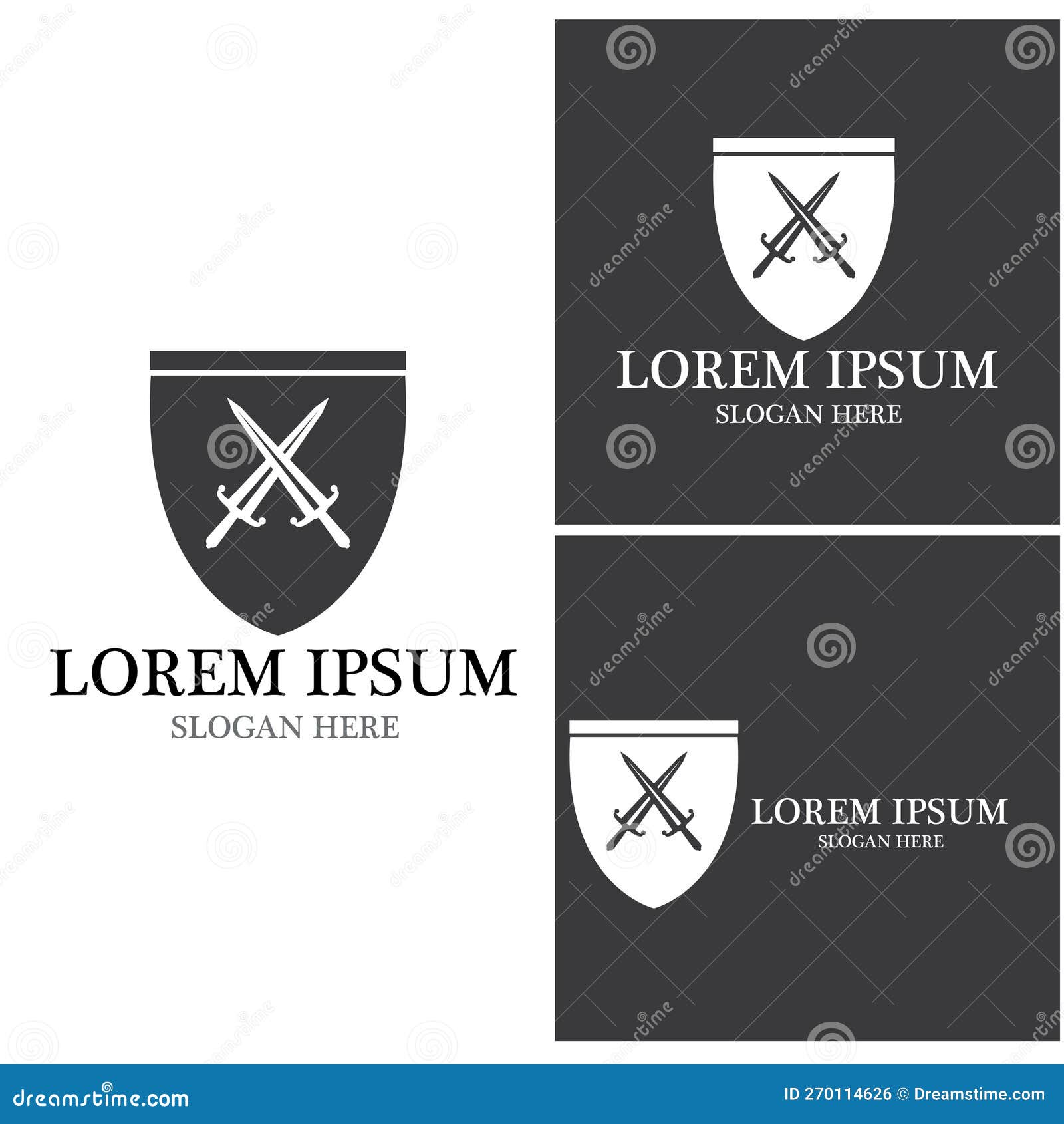 Shield War Logo Template Vector Stock Illustration - Illustration of ...